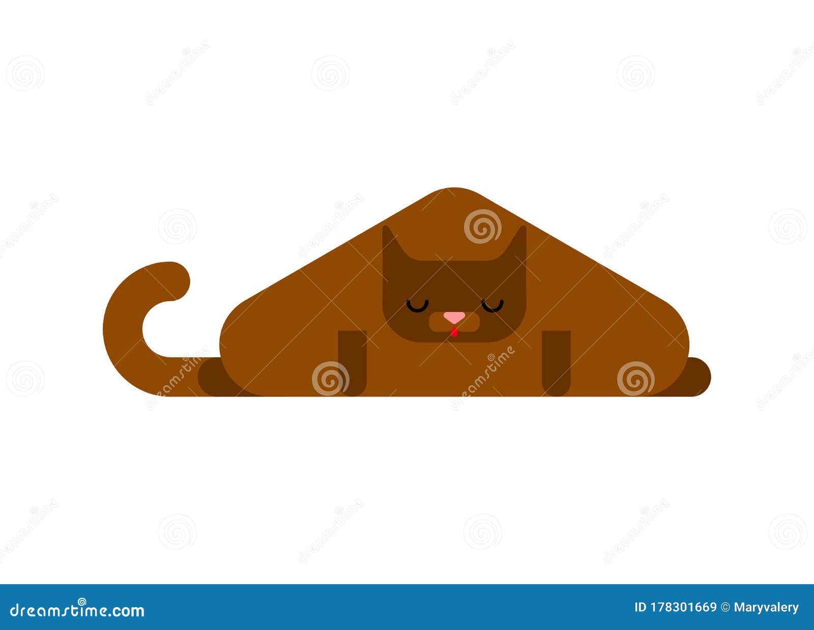 Triangular Cat Isolated. Geometric Pet Stock Vector - Illustration of ...