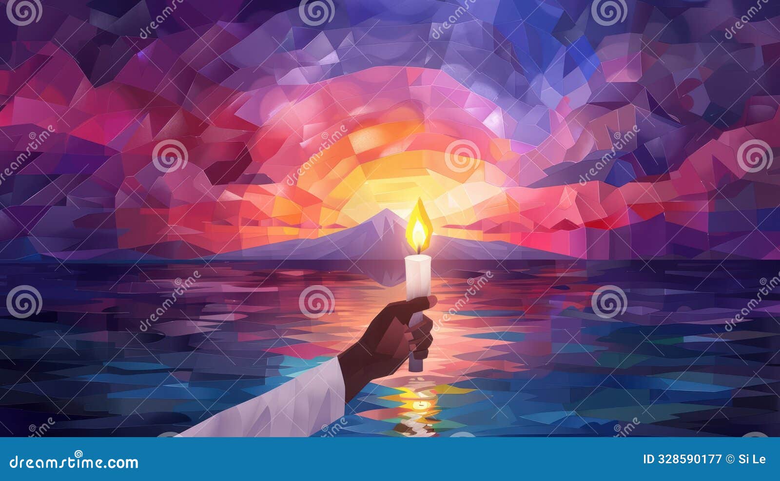 Triangular Chaos: Illustration of Hand Holding Olympic Torch in ...