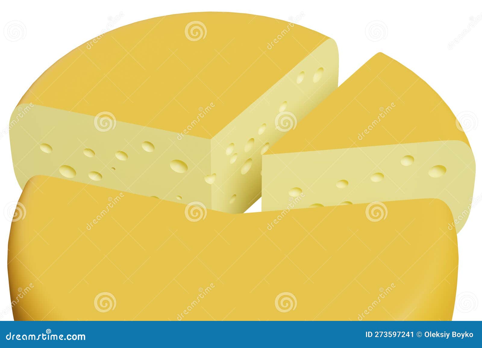 Triangular Cheese Piece Close-up, 3d Rendering. Cheese, Dairy Products ...
