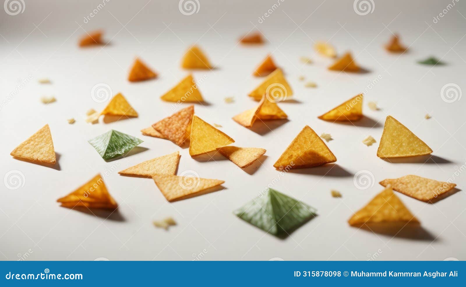 Triangular Chips Set on White Background, Isolated. the View from Top ...