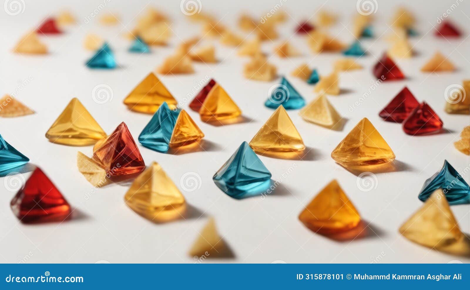 Triangular Chips Set on White Background, Isolated. the View from Top ...