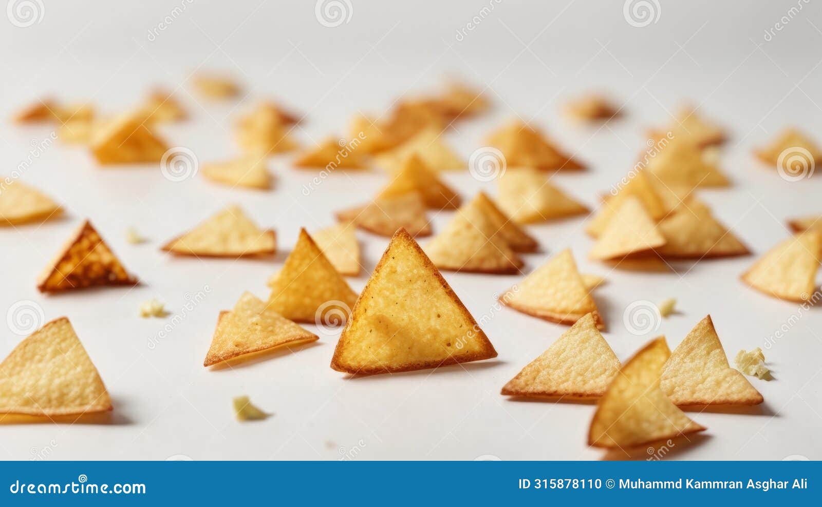 Triangular Chips Set on White Background, Isolated. the View from Top ...