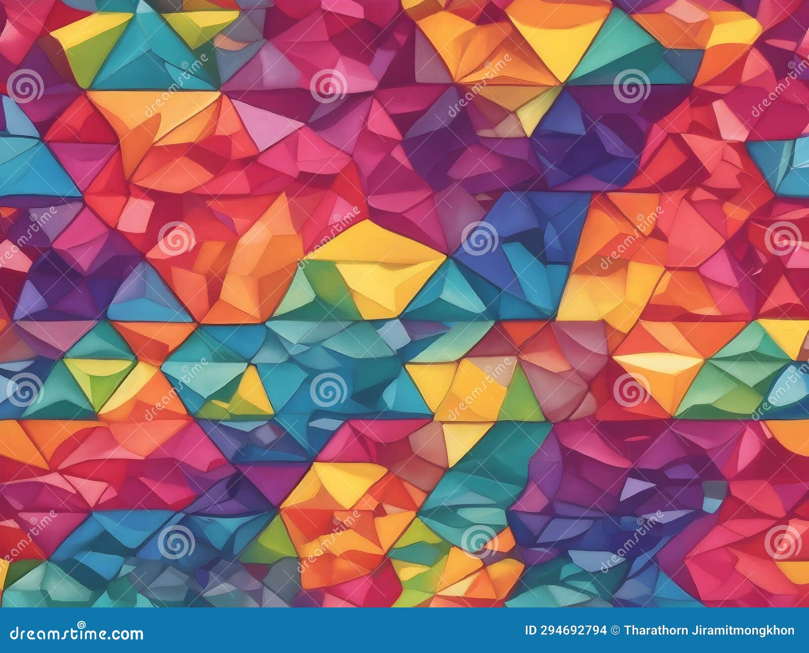 Triangular Chroma: Abstract Rainbow Polygons Stock Illustration ...