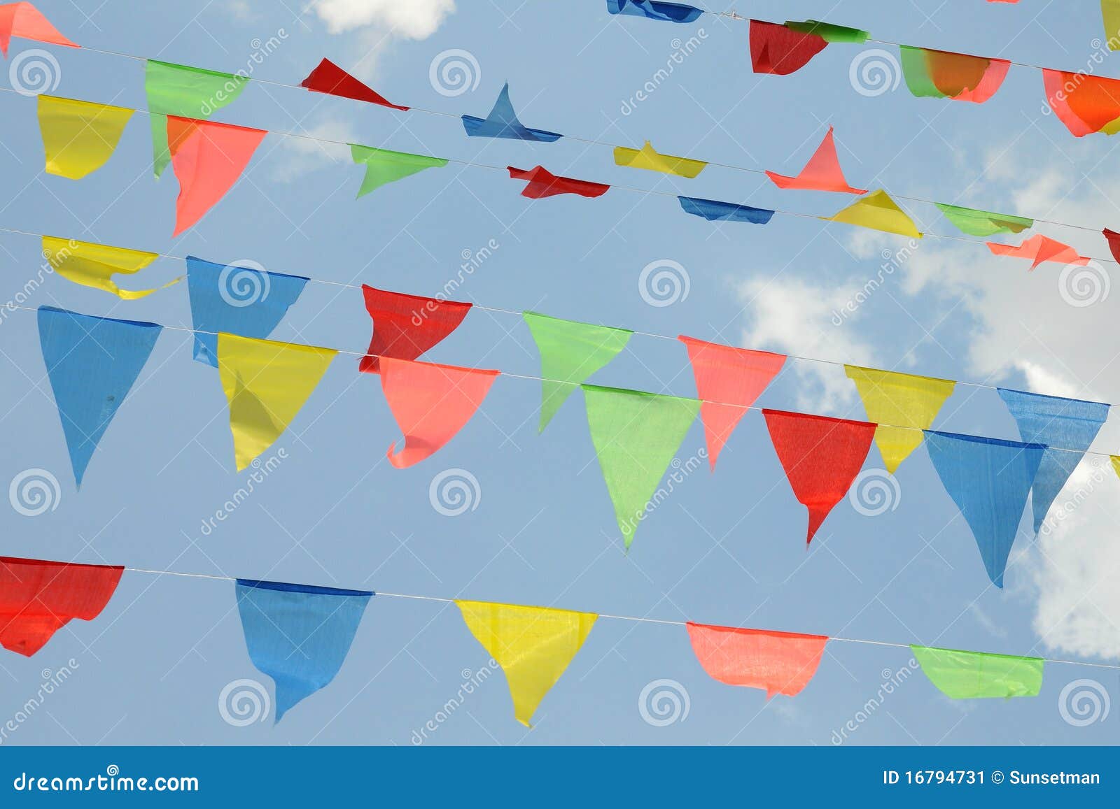 Triangular Colorful Flags stock image. Image of closeup - 16794731