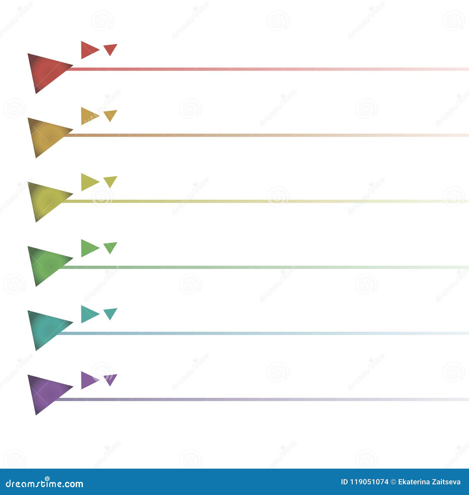 Triangular Convex Button Shape Strip List of Paint Underline Column ...