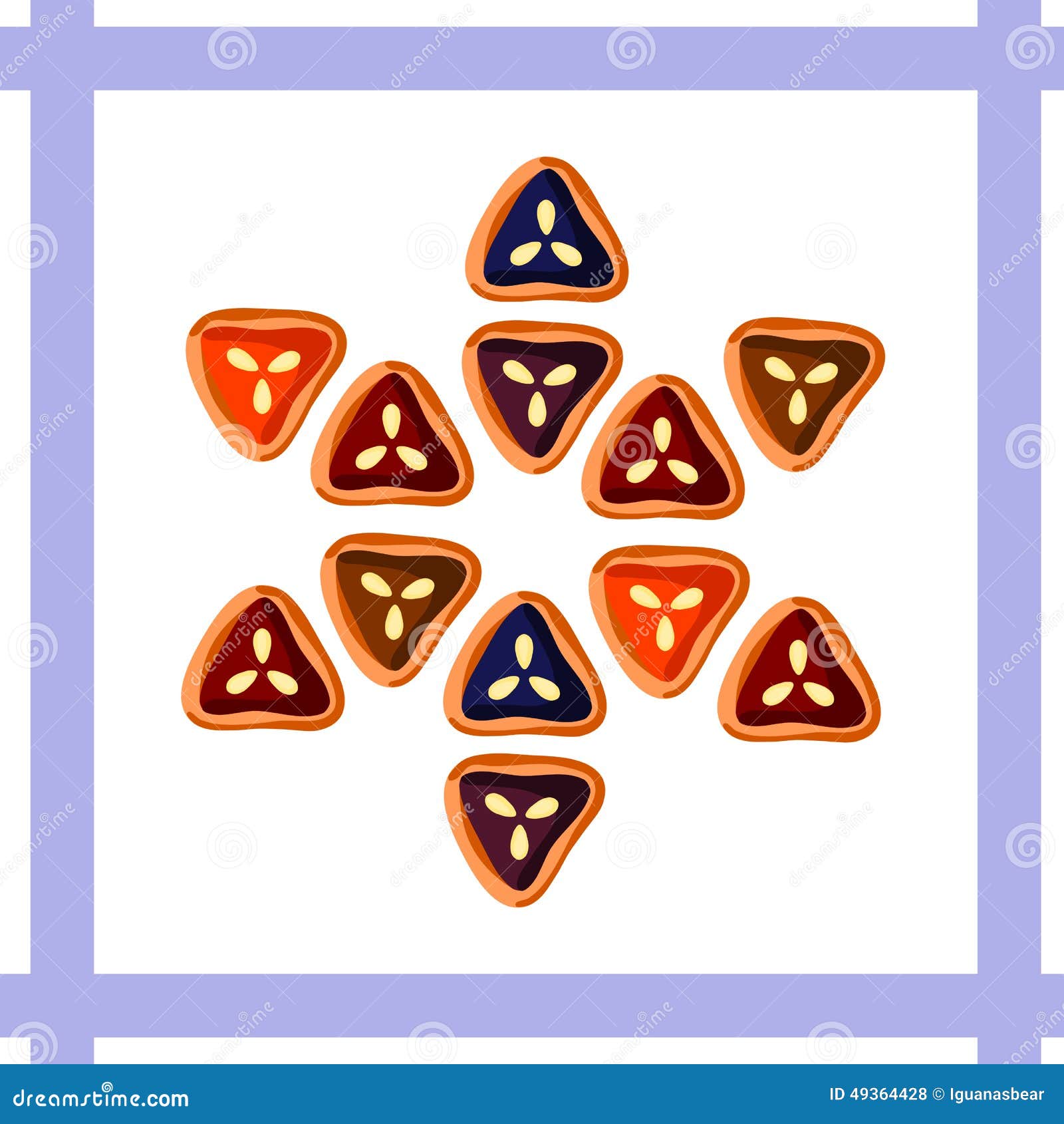 Triangular Cookies with Almonds Stock Vector - Illustration of meals ...