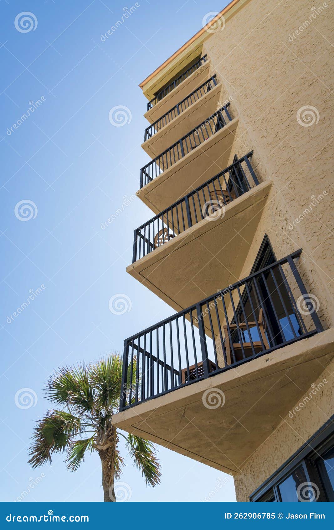 Triangular Corner Balconies in a Low Angle View at Destin, Florida ...
