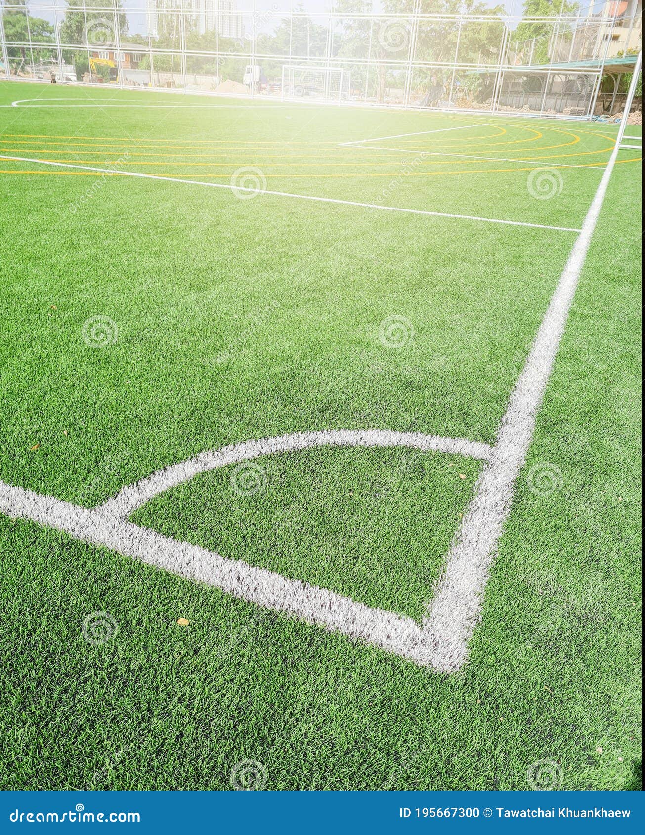 Triangular Corner Lines at the Edge of a Football Field Stock Photo ...