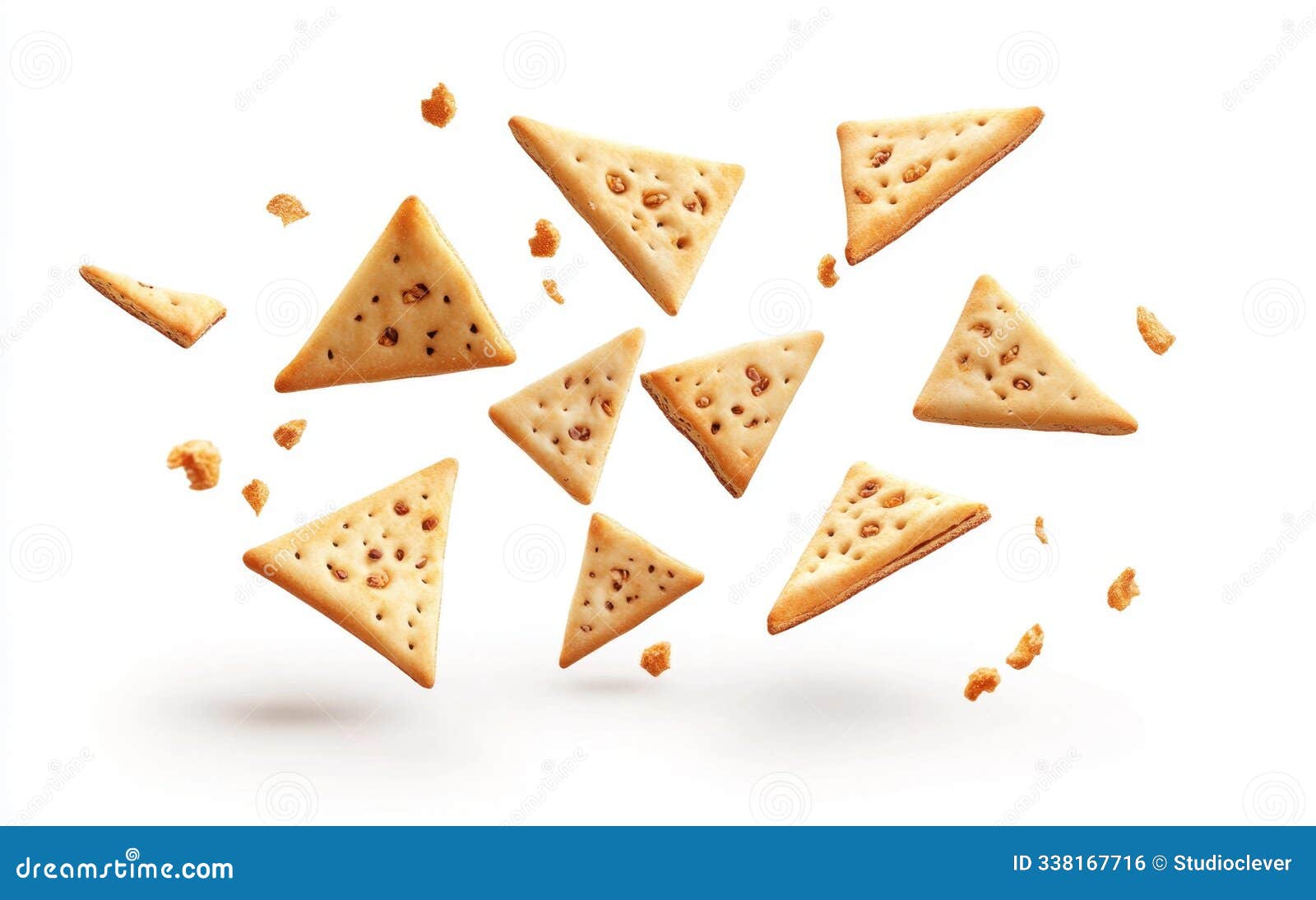 Triangular Crackers Falling in Mid-Air Generative AI Stock Illustration ...