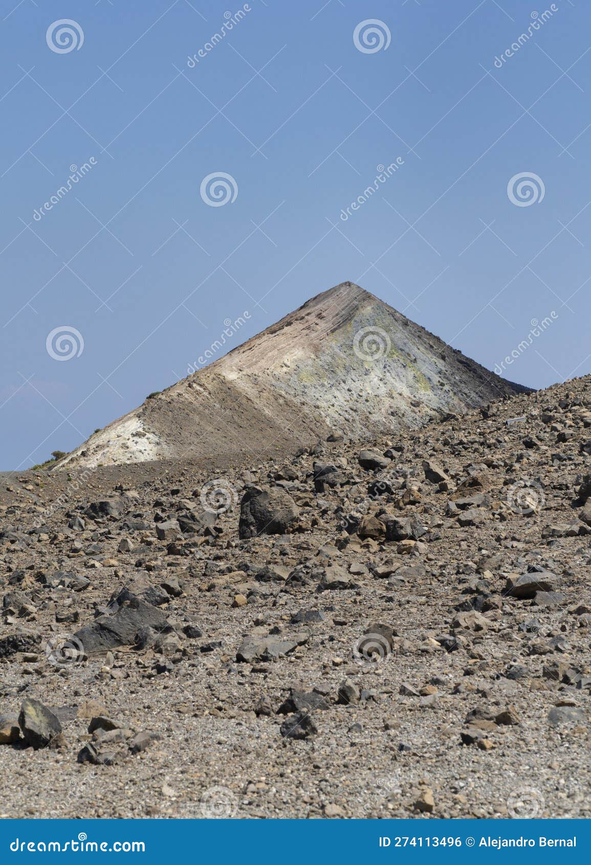 A Triangular Curious Stone Over Sand Ground in Treeking Path Stock ...