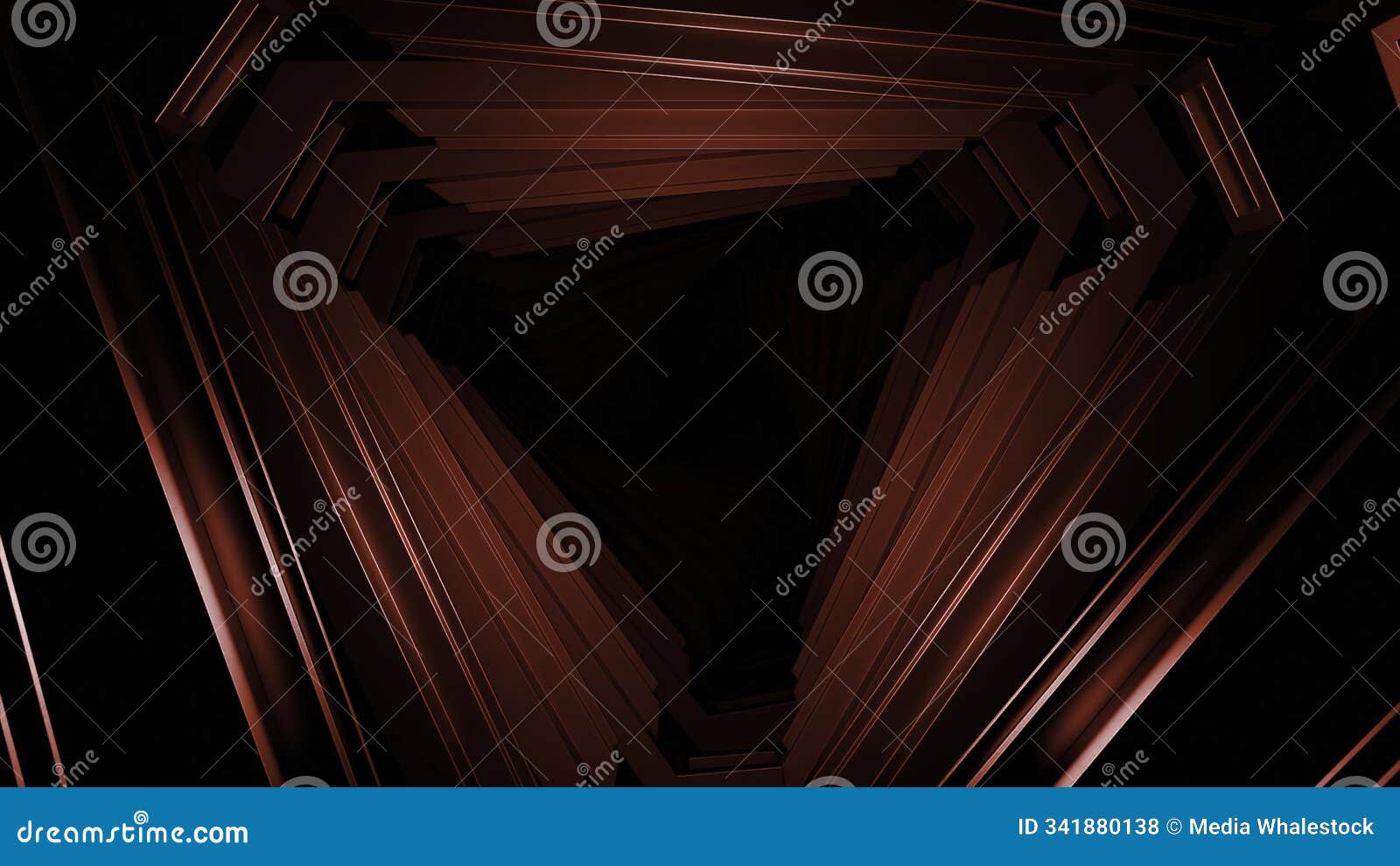 Triangular 3d Tunnel. Design. Moving Triangular Tunnel with Darkness ...