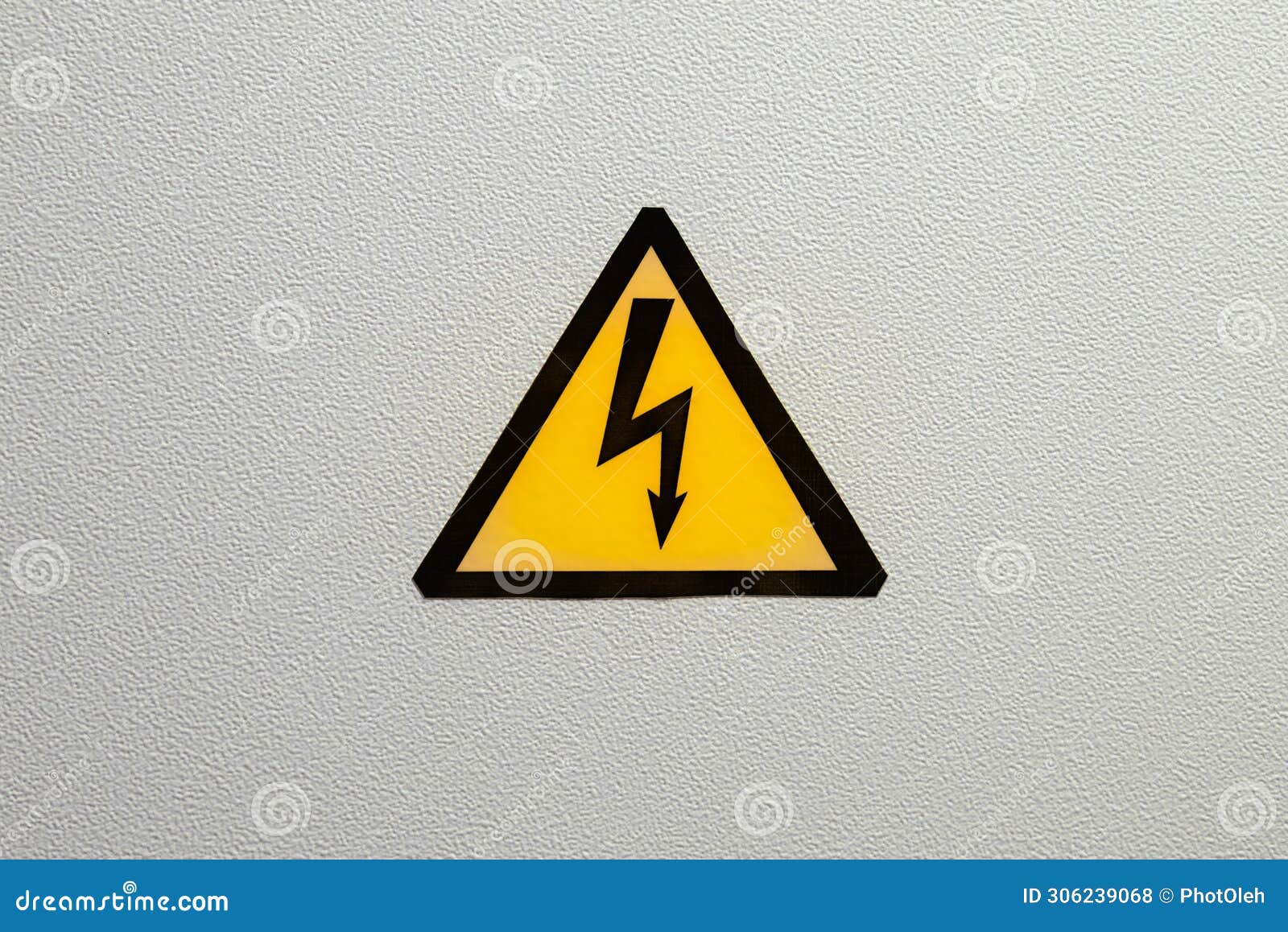 Triangular Danger Sign (black Lightning on Yellow Background Stock ...