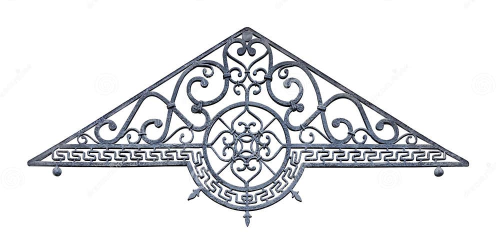 Triangular Decorative Lattice with a Pattern of Curls, Isolated on a ...