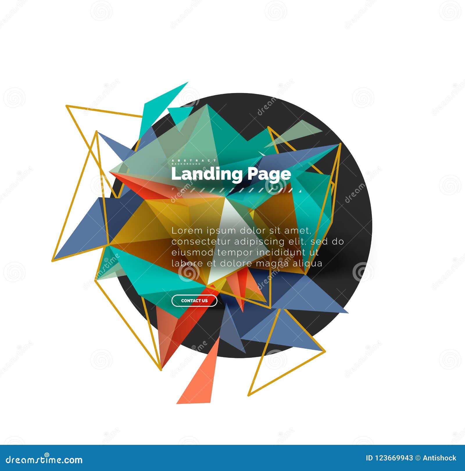 Triangular Design Abstract Background, Landing Page. Low Poly Style ...