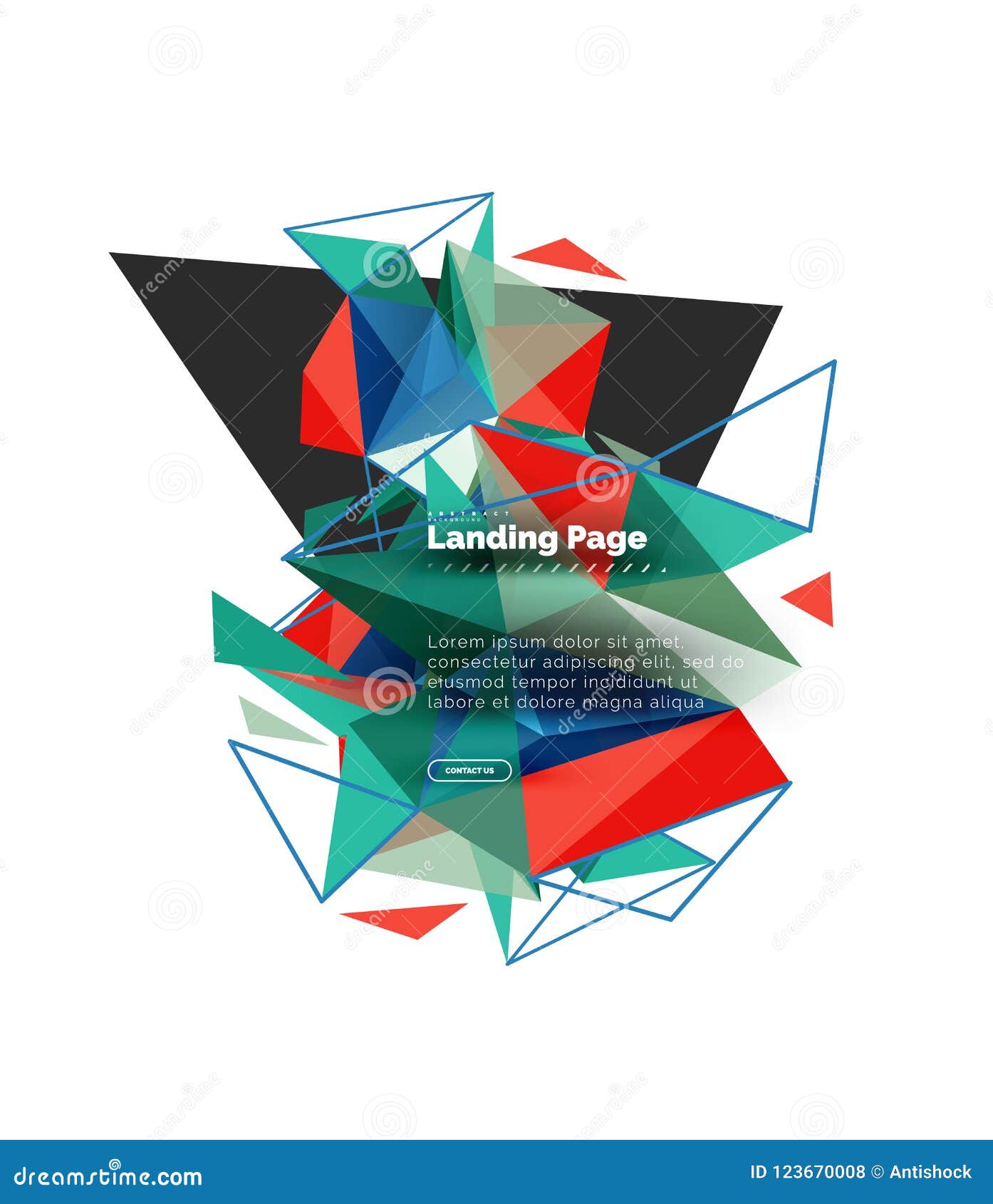 Triangular Design Abstract Background, Landing Page. Low Poly Style ...