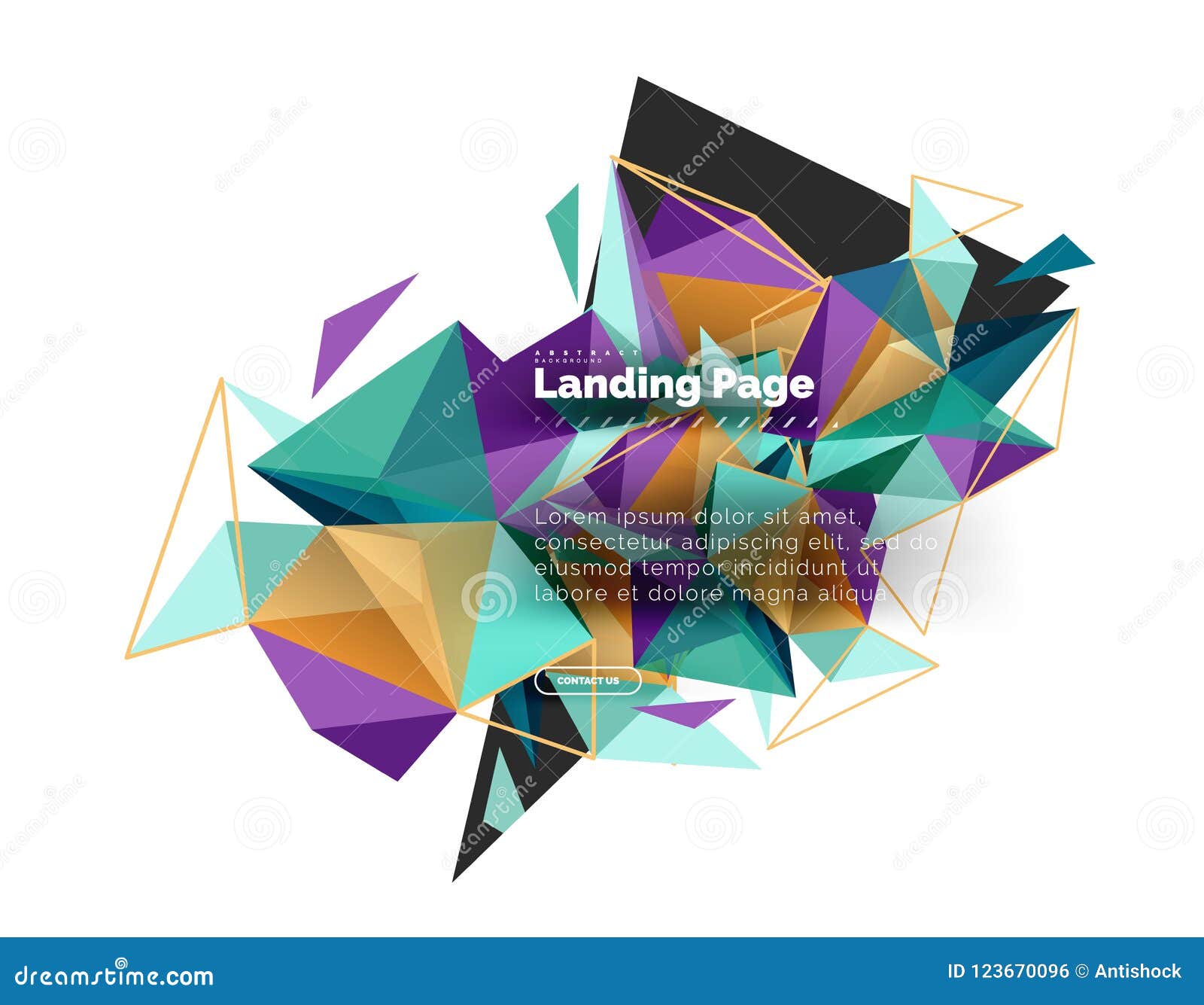 Triangular Design Abstract Background, Landing Page. Low Poly Style ...
