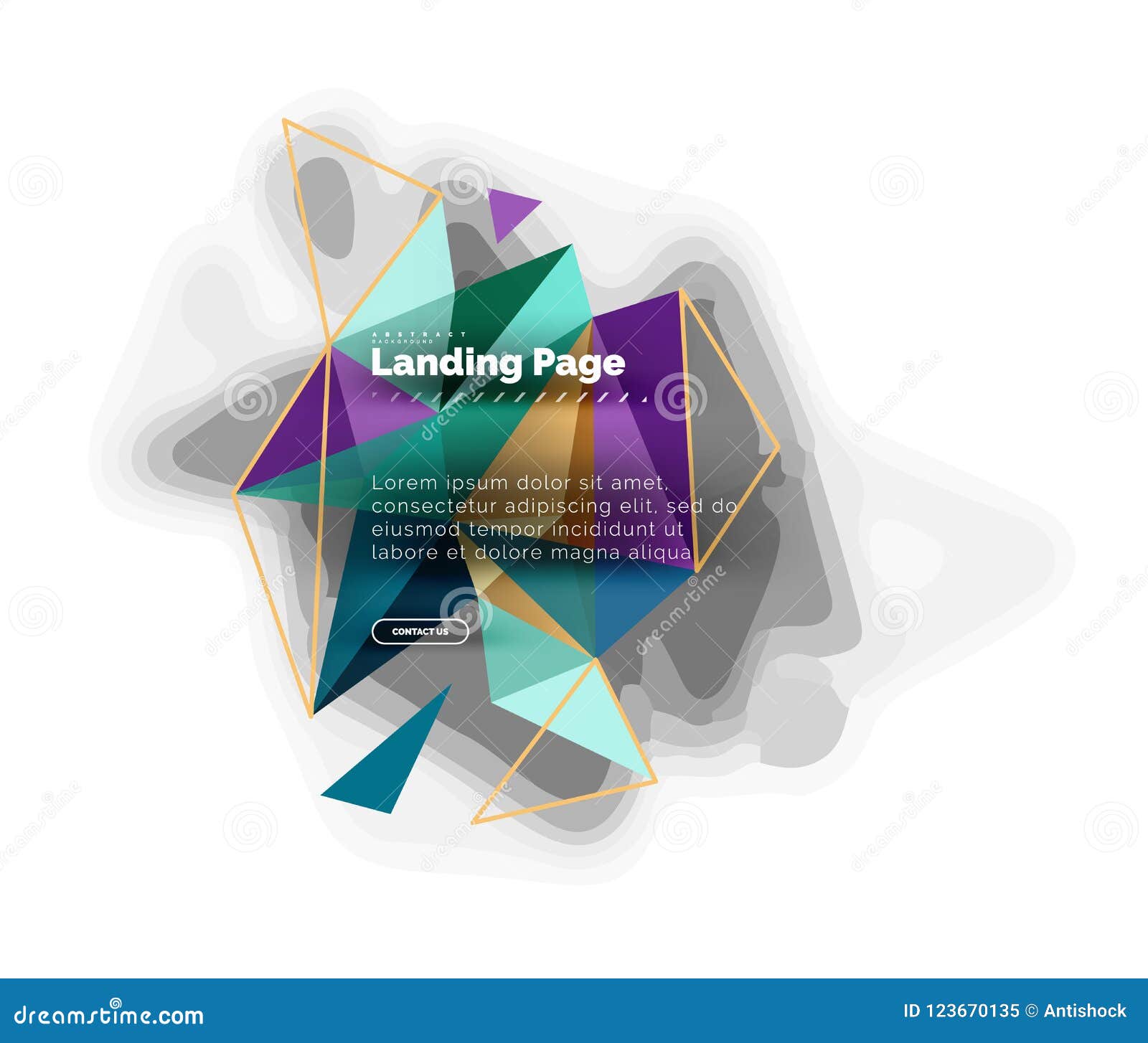 Triangular Design Abstract Background, Landing Page. Low Poly Style ...