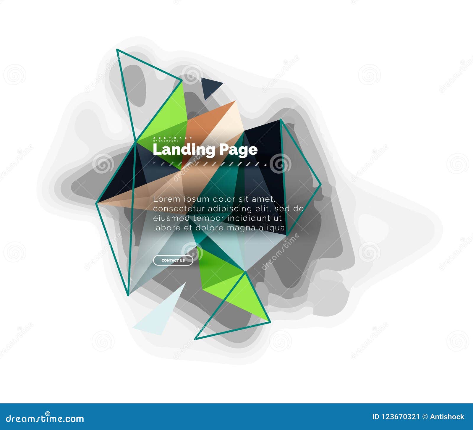 Triangular Design Abstract Background, Landing Page. Low Poly Style ...