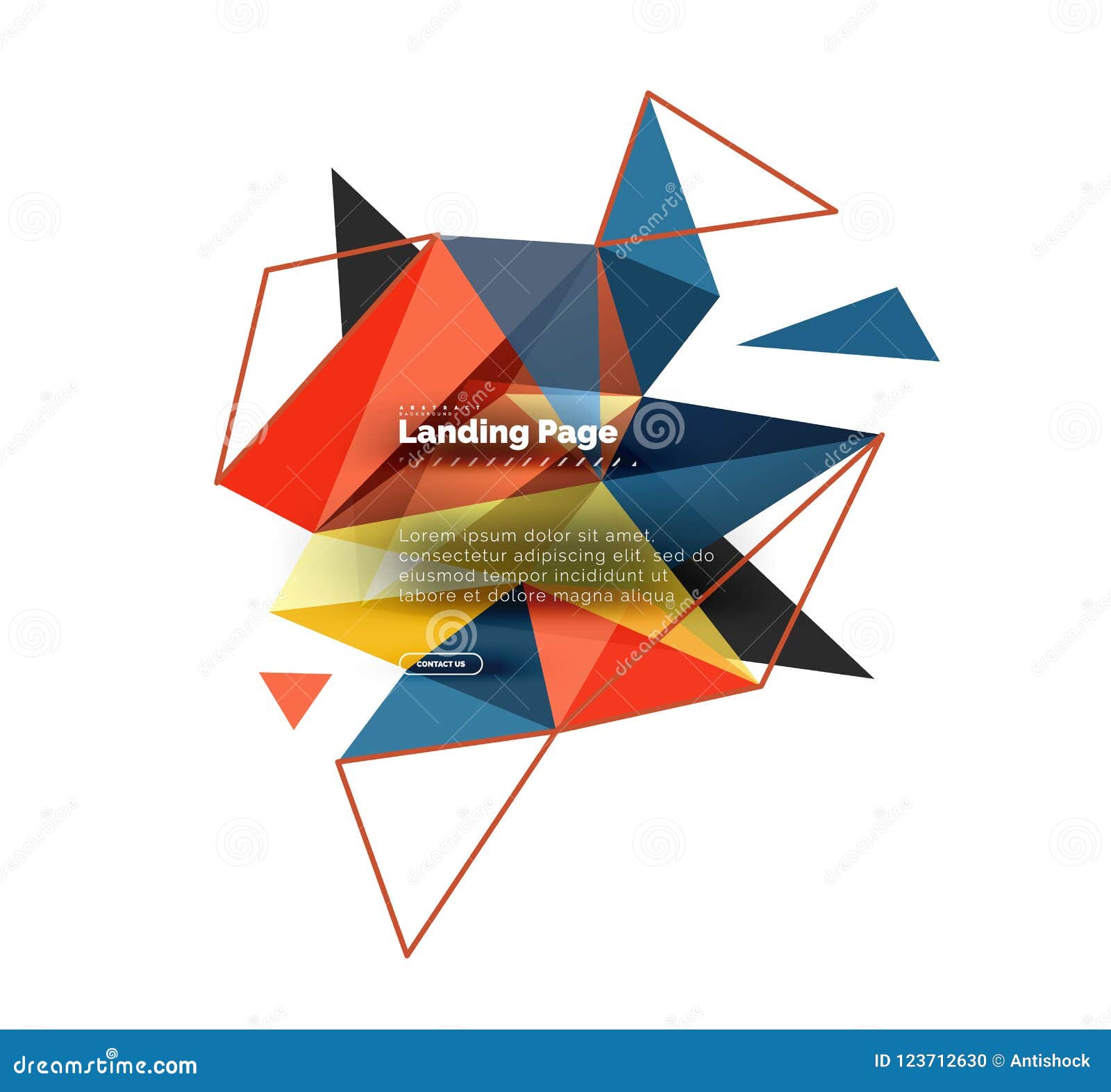 Triangular Design Abstract Background, Landing Page. Low Poly Style ...