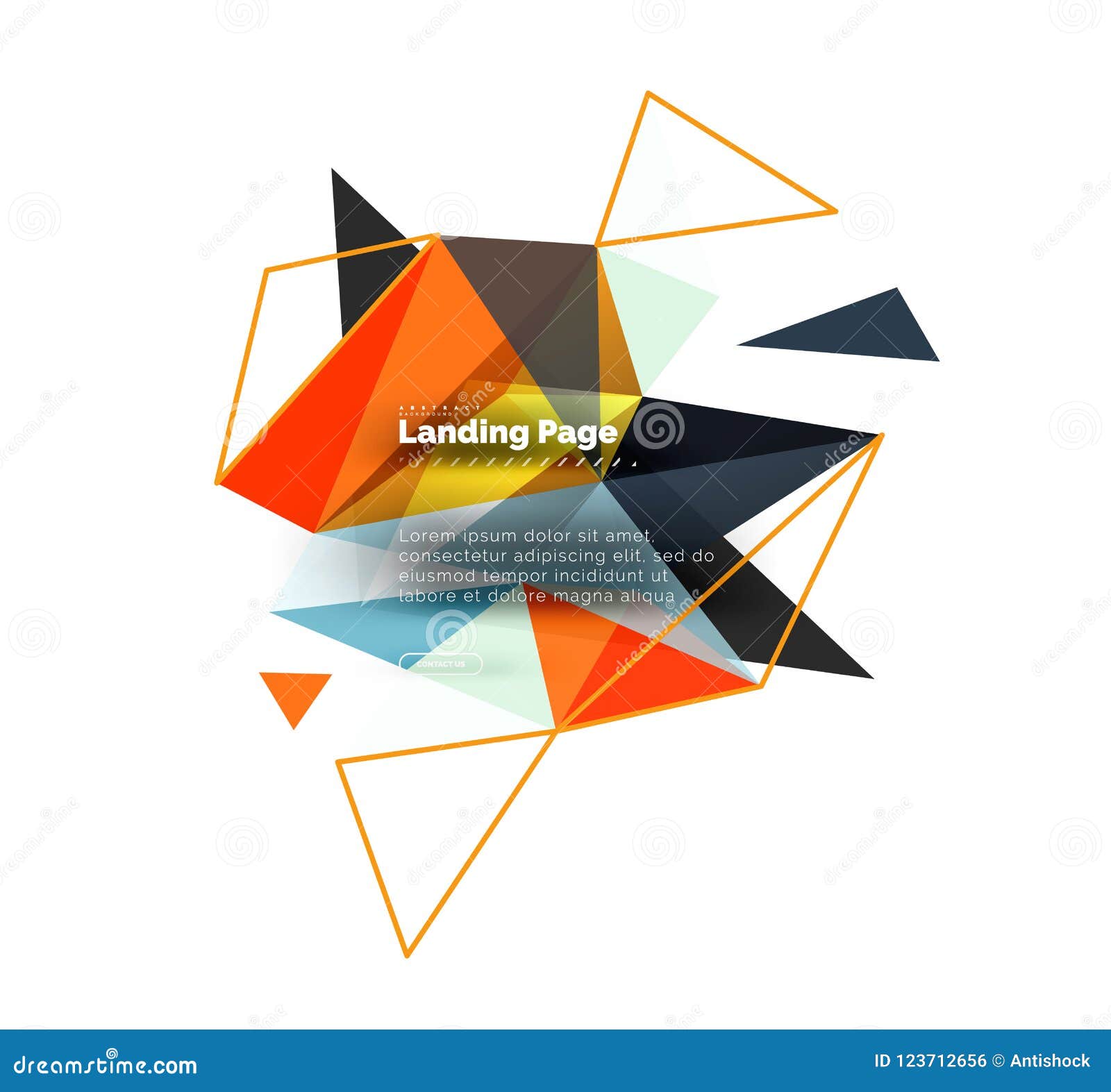 Triangular Design Abstract Background, Landing Page. Low Poly Style ...