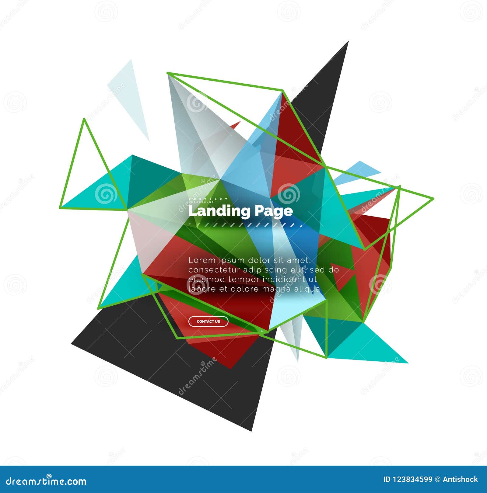 Triangular Design Abstract Background, Landing Page. Low Poly Style ...