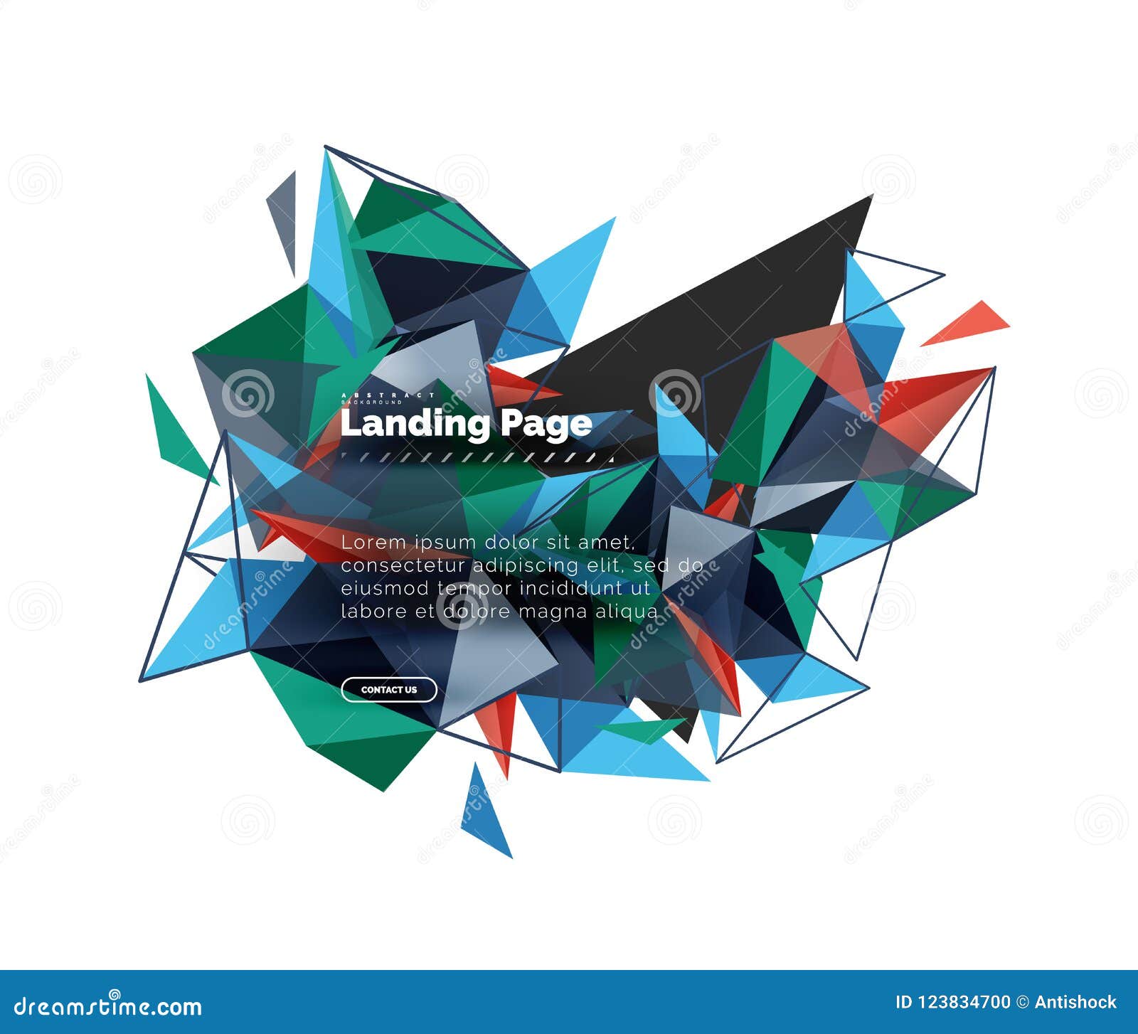 Triangular Design Abstract Background, Landing Page. Low Poly Style ...