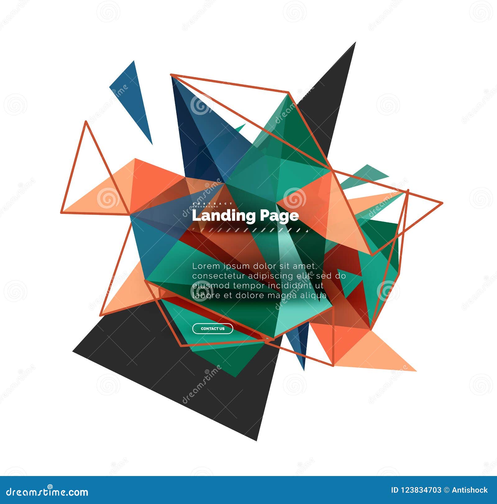 Triangular Design Abstract Background, Landing Page. Low Poly Style ...