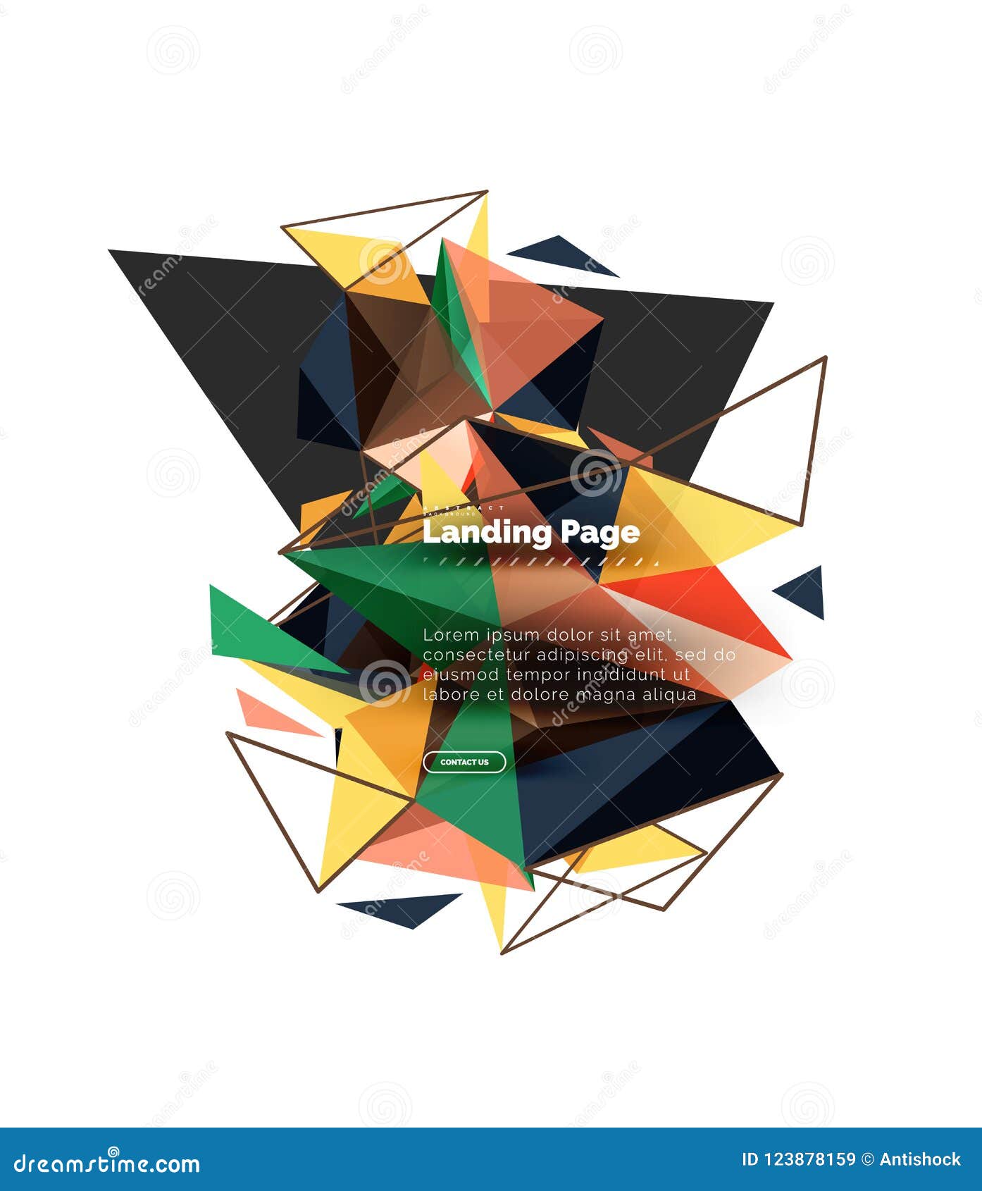 Triangular Design Abstract Background, Landing Page. Low Poly Style ...