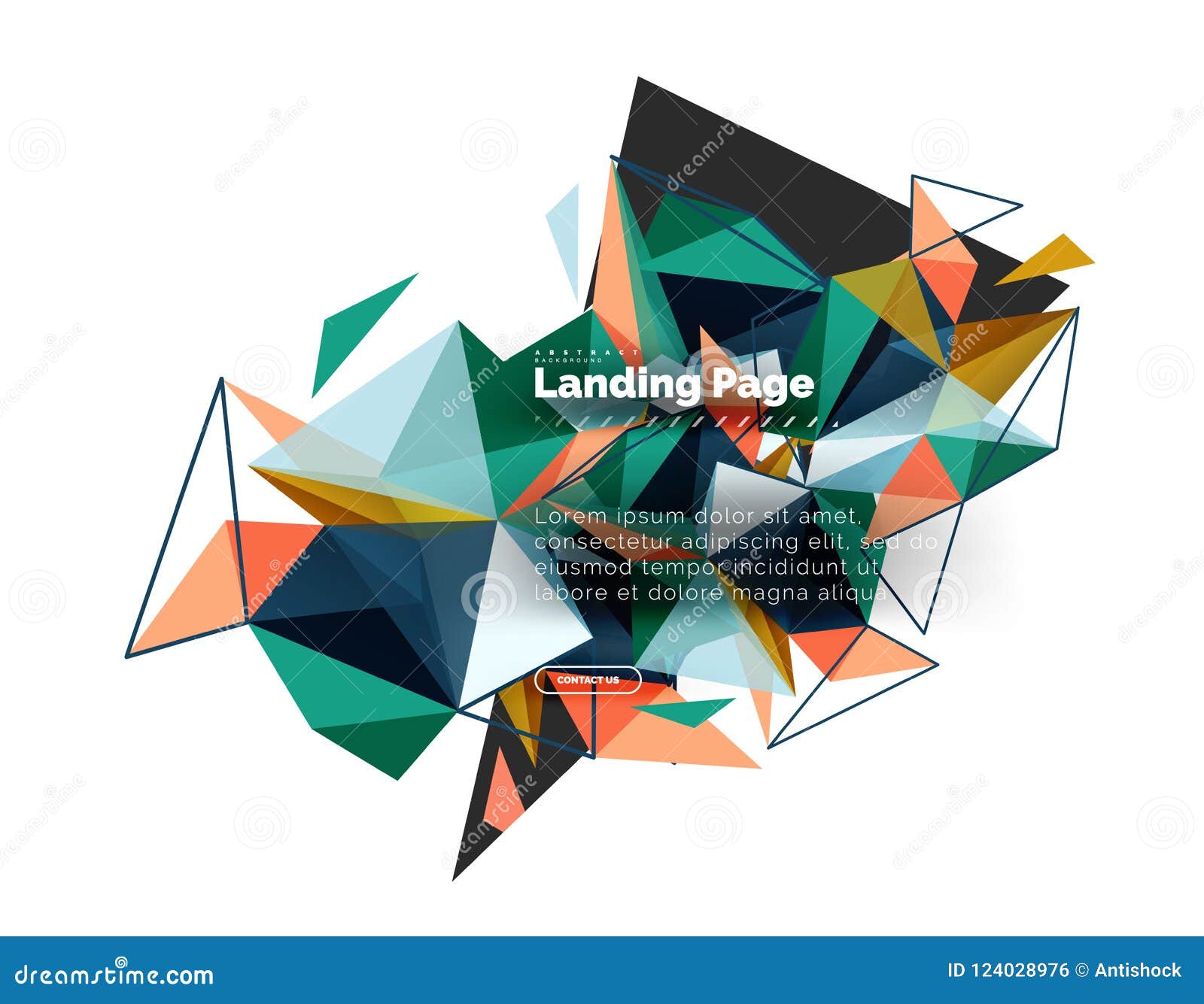 Triangular Design Abstract Background, Landing Page. Low Poly Style ...