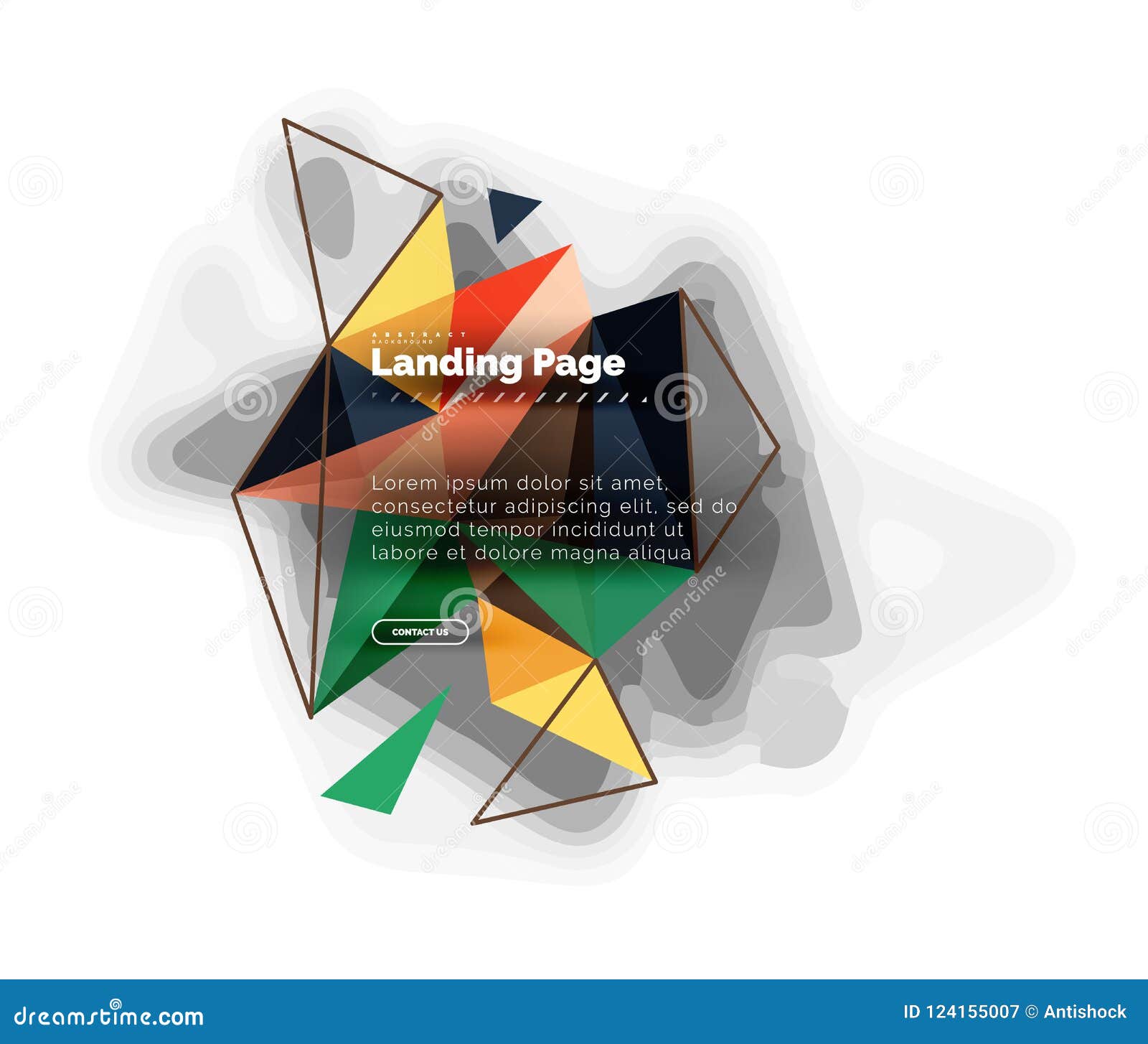 Triangular Design Abstract Background, Landing Page. Low Poly Style ...
