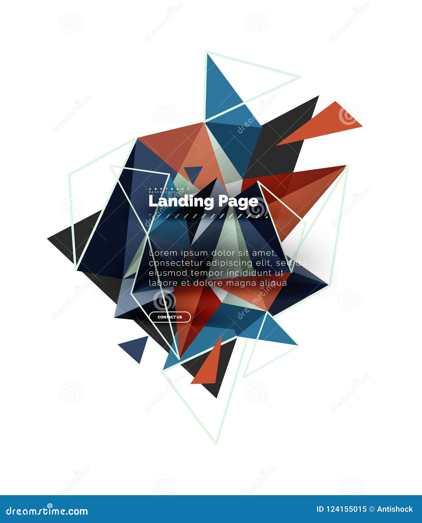 Triangular Design Abstract Background, Landing Page. Low Poly Style ...