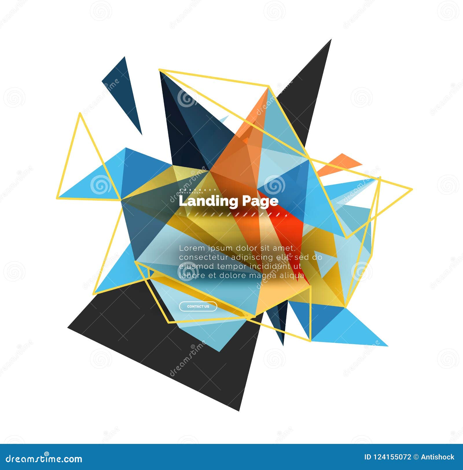 Triangular Design Abstract Background, Landing Page. Low Poly Style ...