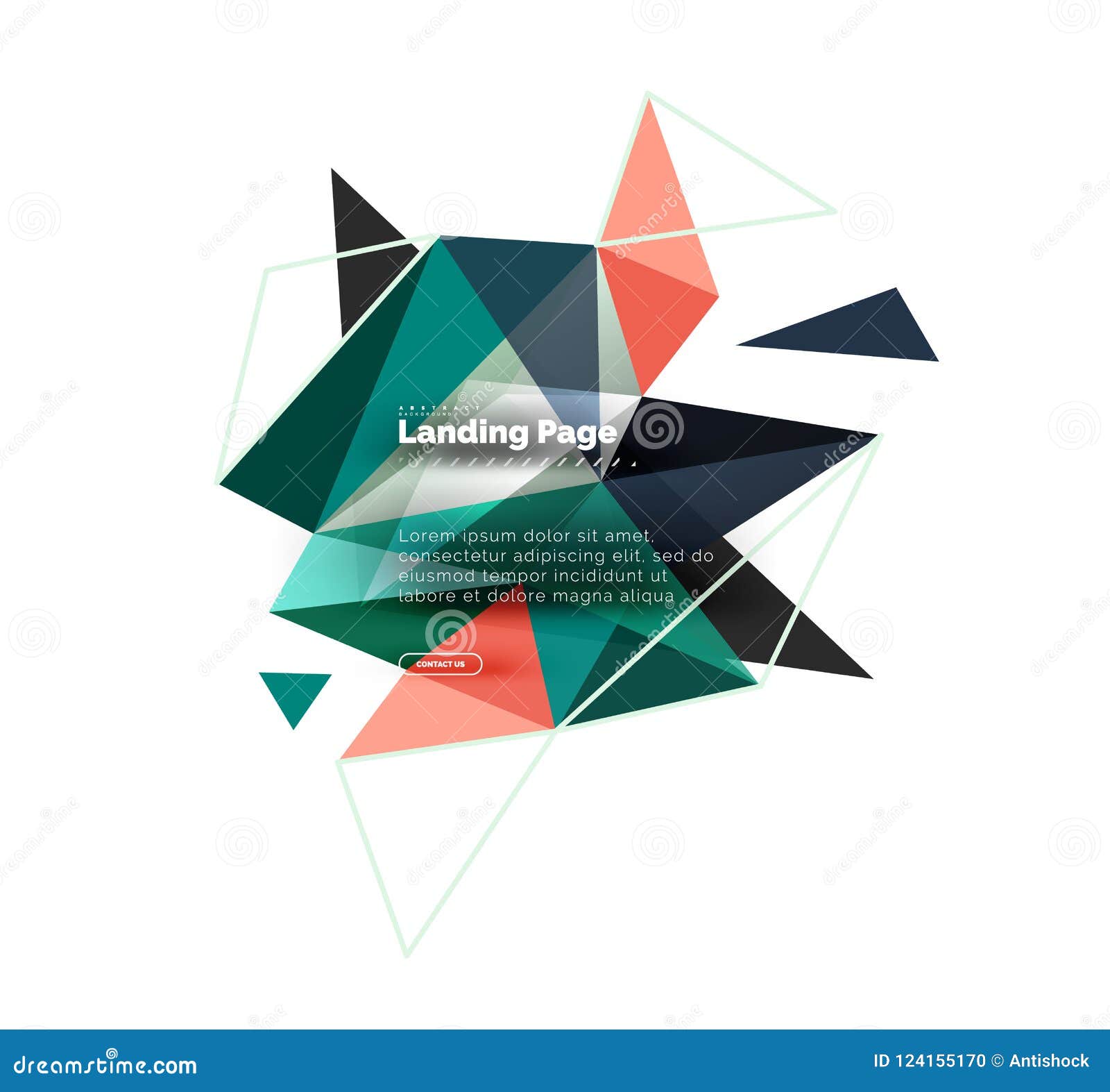 Triangular Design Abstract Background, Landing Page. Low Poly Style ...