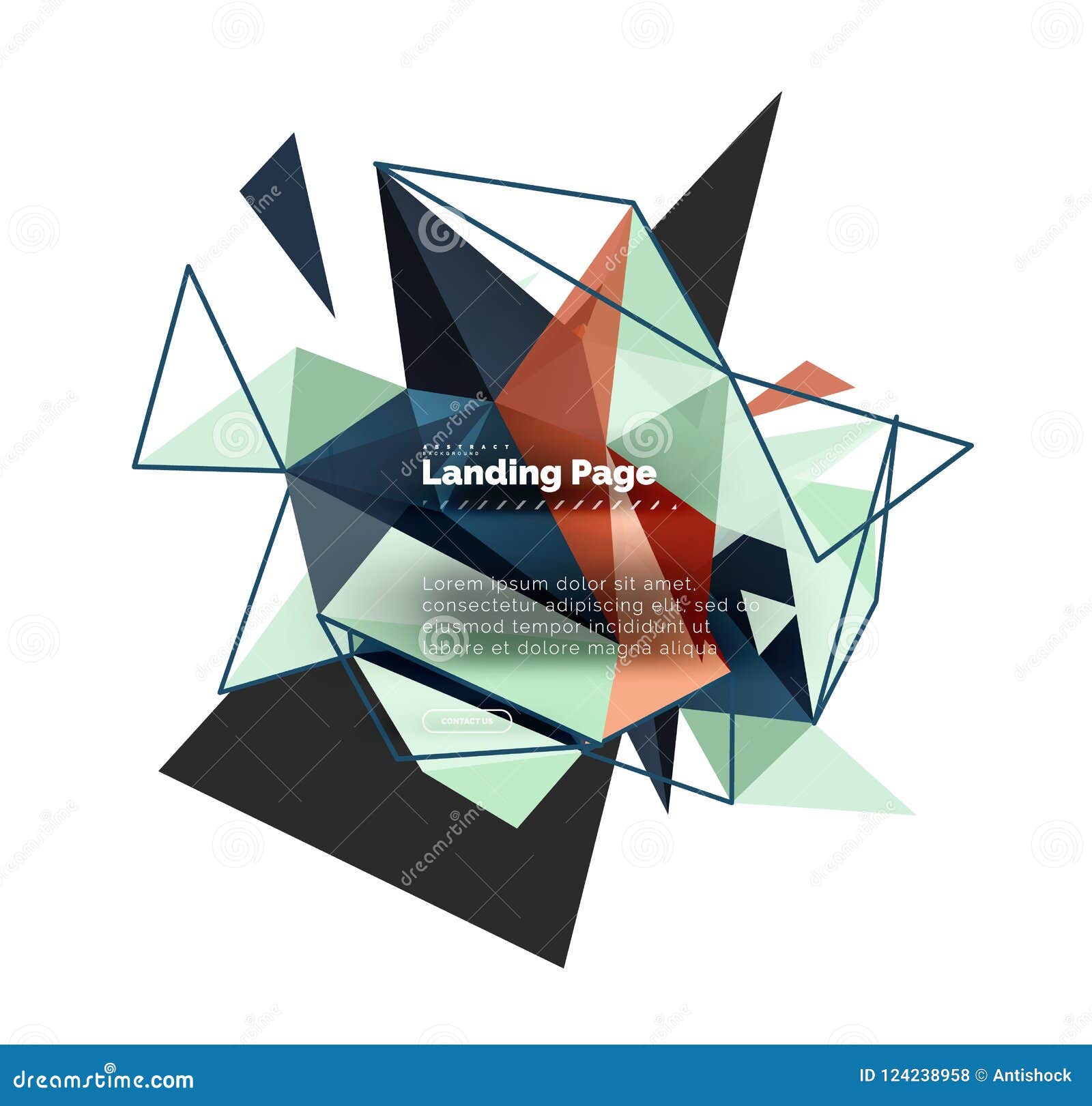 Triangular Design Abstract Background, Landing Page. Low Poly Style ...