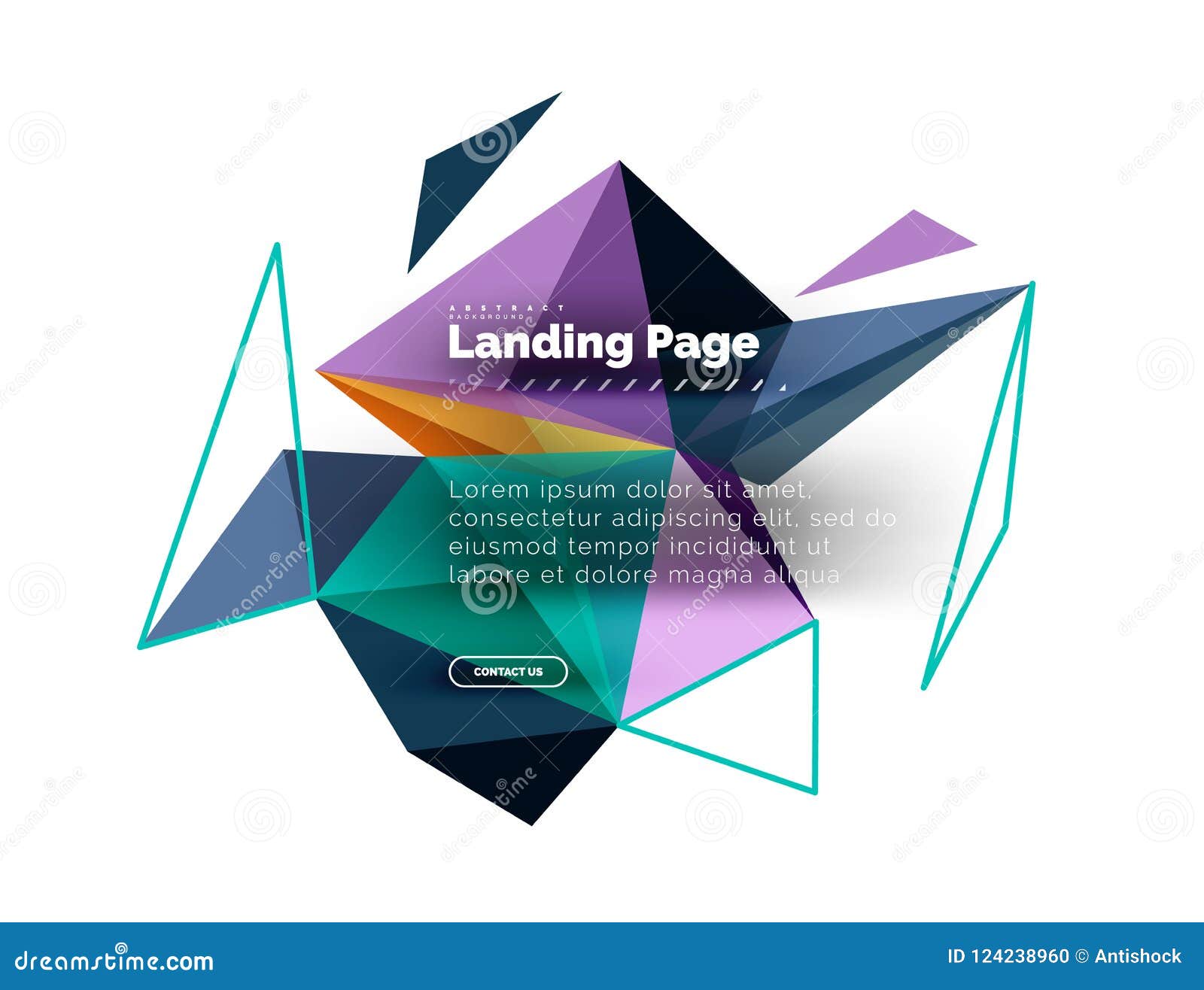 Triangular Design Abstract Background, Landing Page. Low Poly Style ...