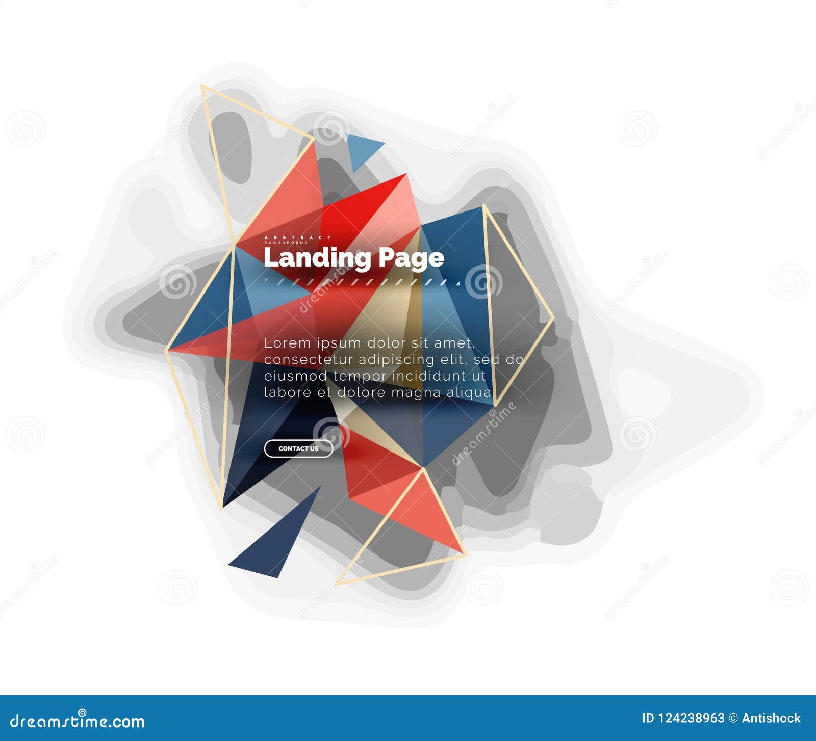 Triangular Design Abstract Background, Landing Page. Low Poly Style ...