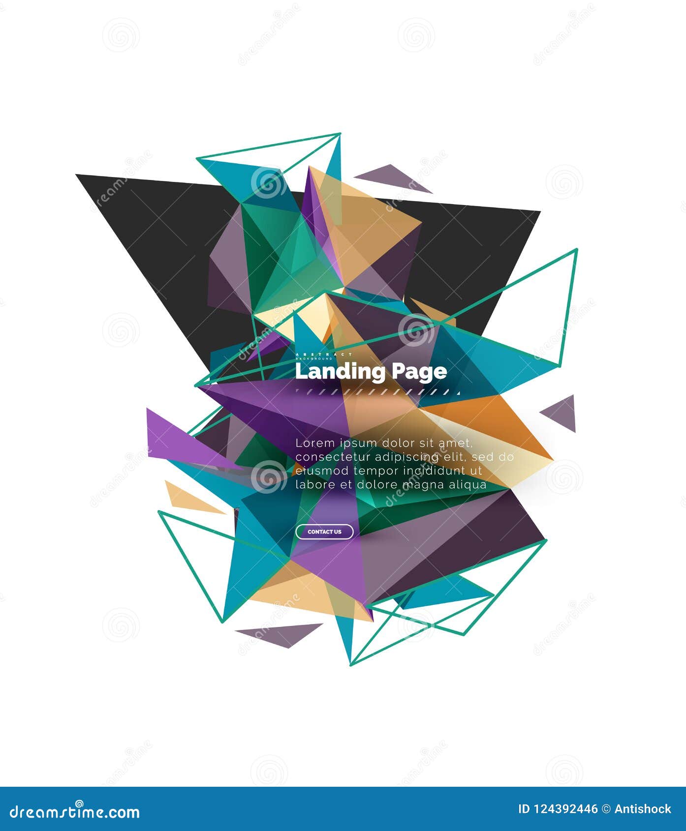 Triangular Design Abstract Background, Landing Page. Low Poly Style ...