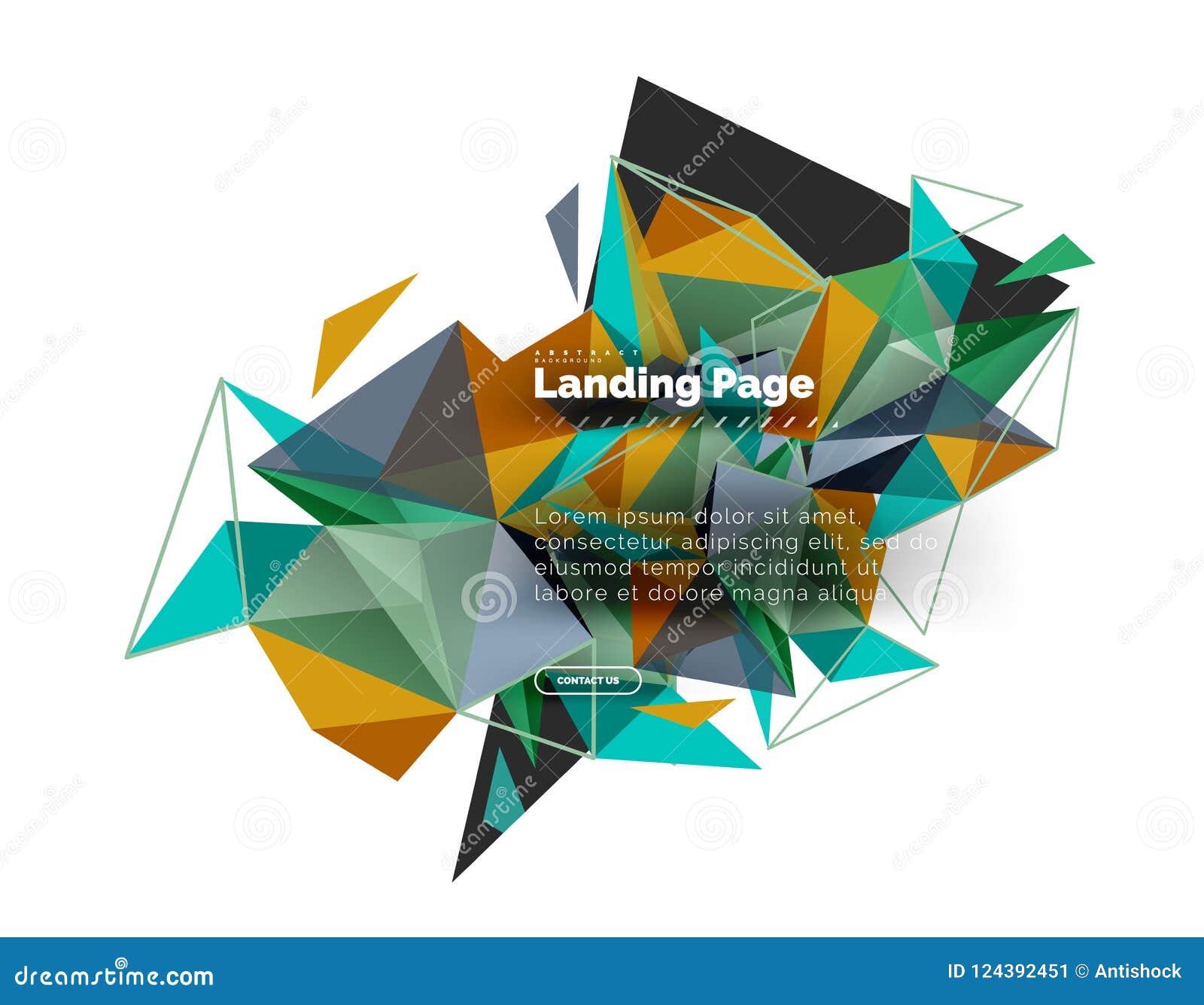 Triangular Design Abstract Background, Landing Page. Low Poly Style ...