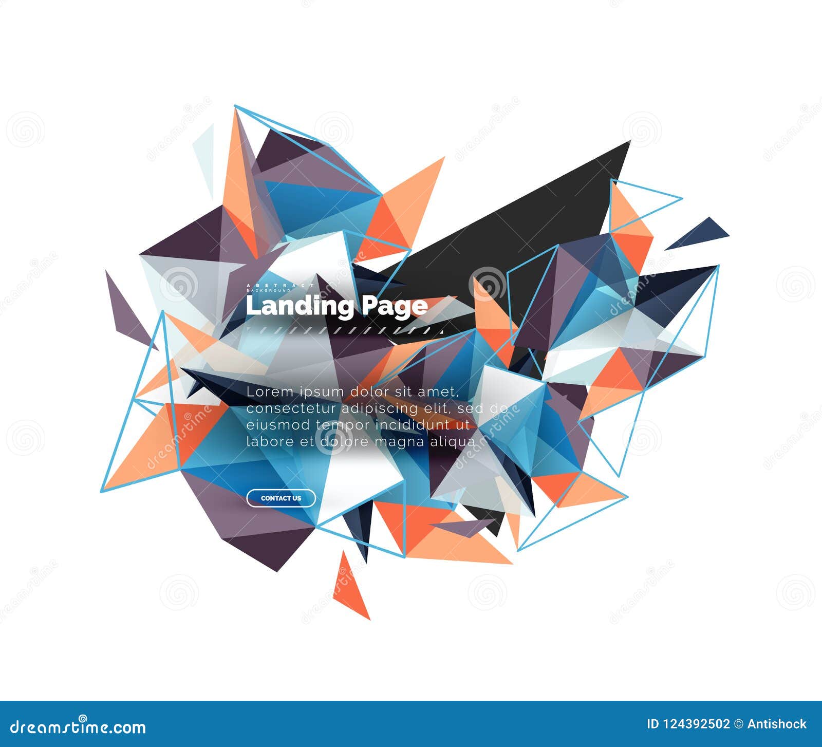 Triangular Design Abstract Background, Landing Page. Low Poly Style ...