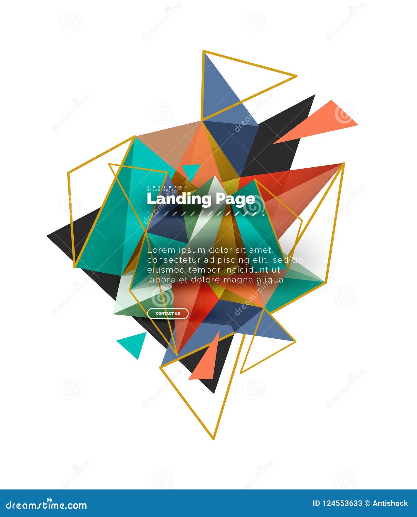 Triangular Design Abstract Background, Landing Page. Low Poly Style ...