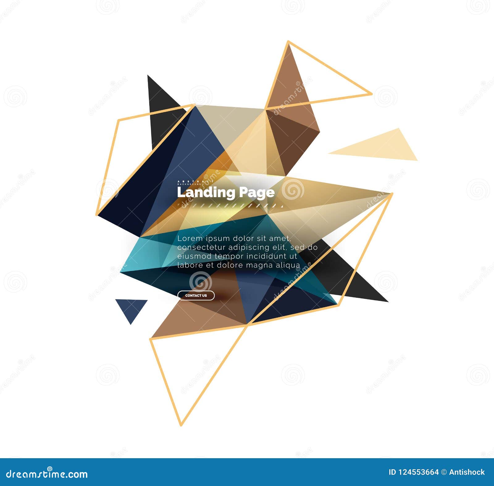 Triangular Design Abstract Background, Landing Page. Low Poly Style ...