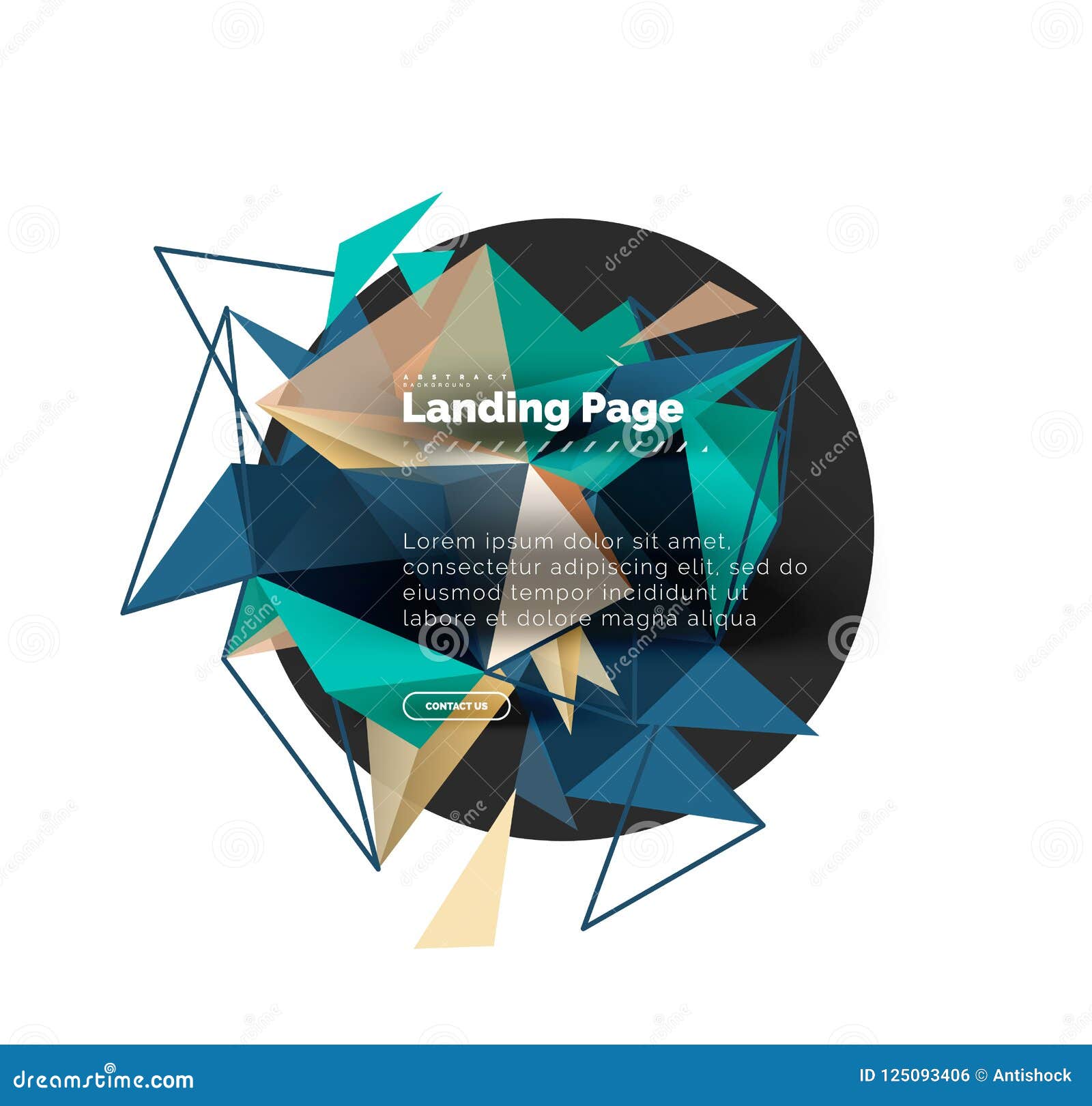 Triangular Design Abstract Background, Landing Page. Low Poly Style ...