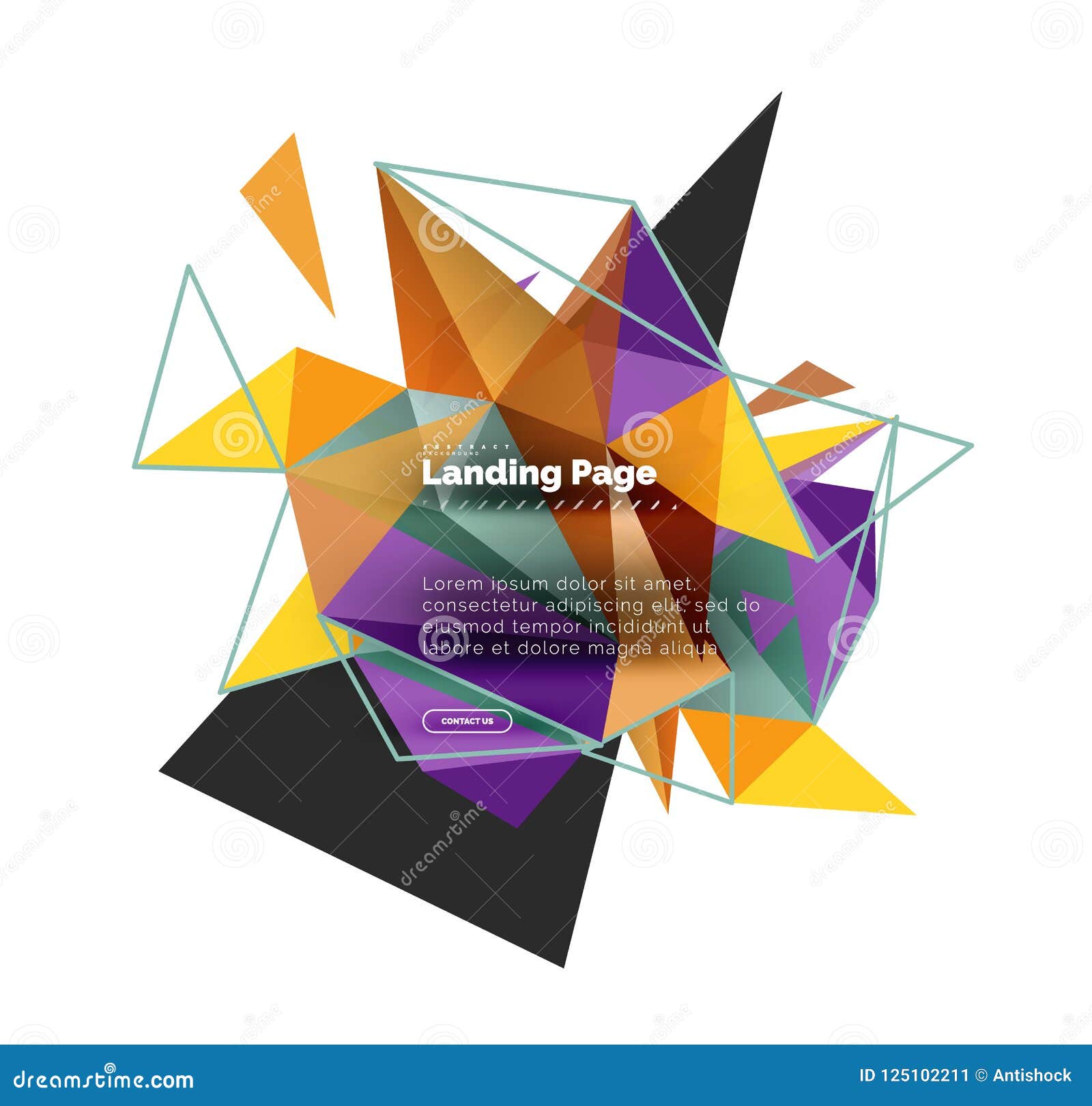Triangular Design Abstract Background, Landing Page. Low Poly Style ...