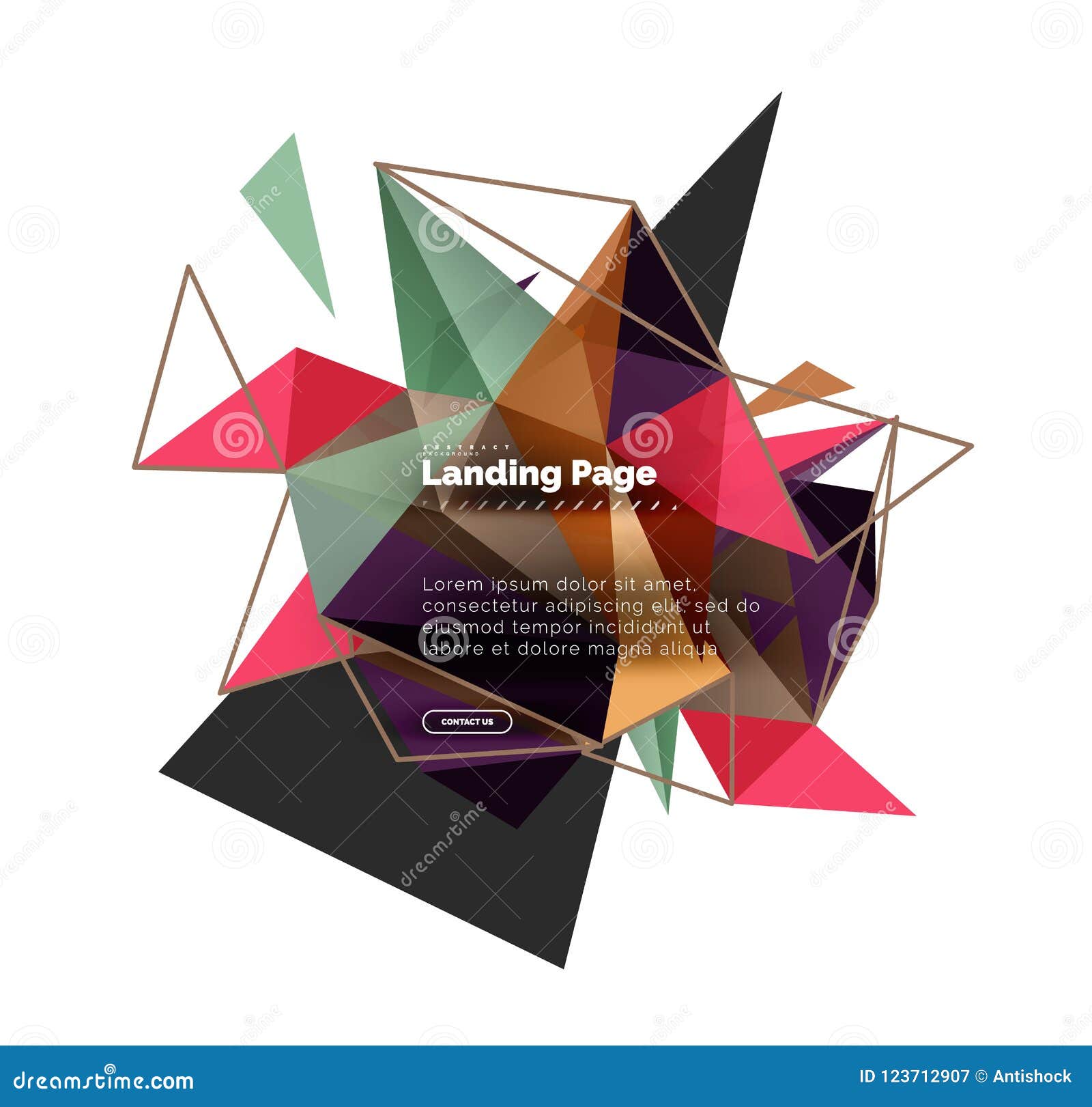 Triangular Design Abstract Background, Landing Page. Low Poly Style ...