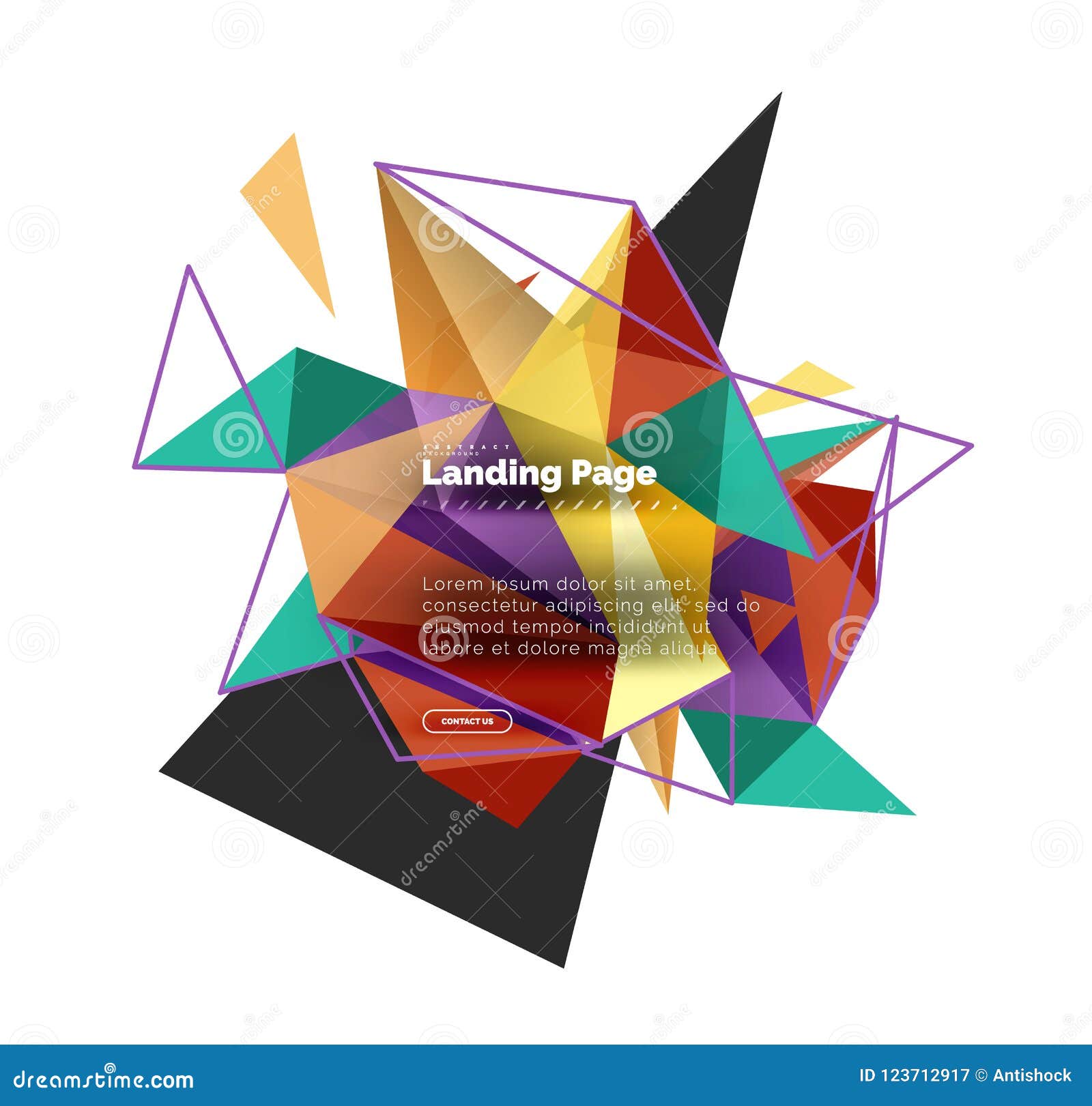 Triangular Design Abstract Background, Landing Page. Low Poly Style ...