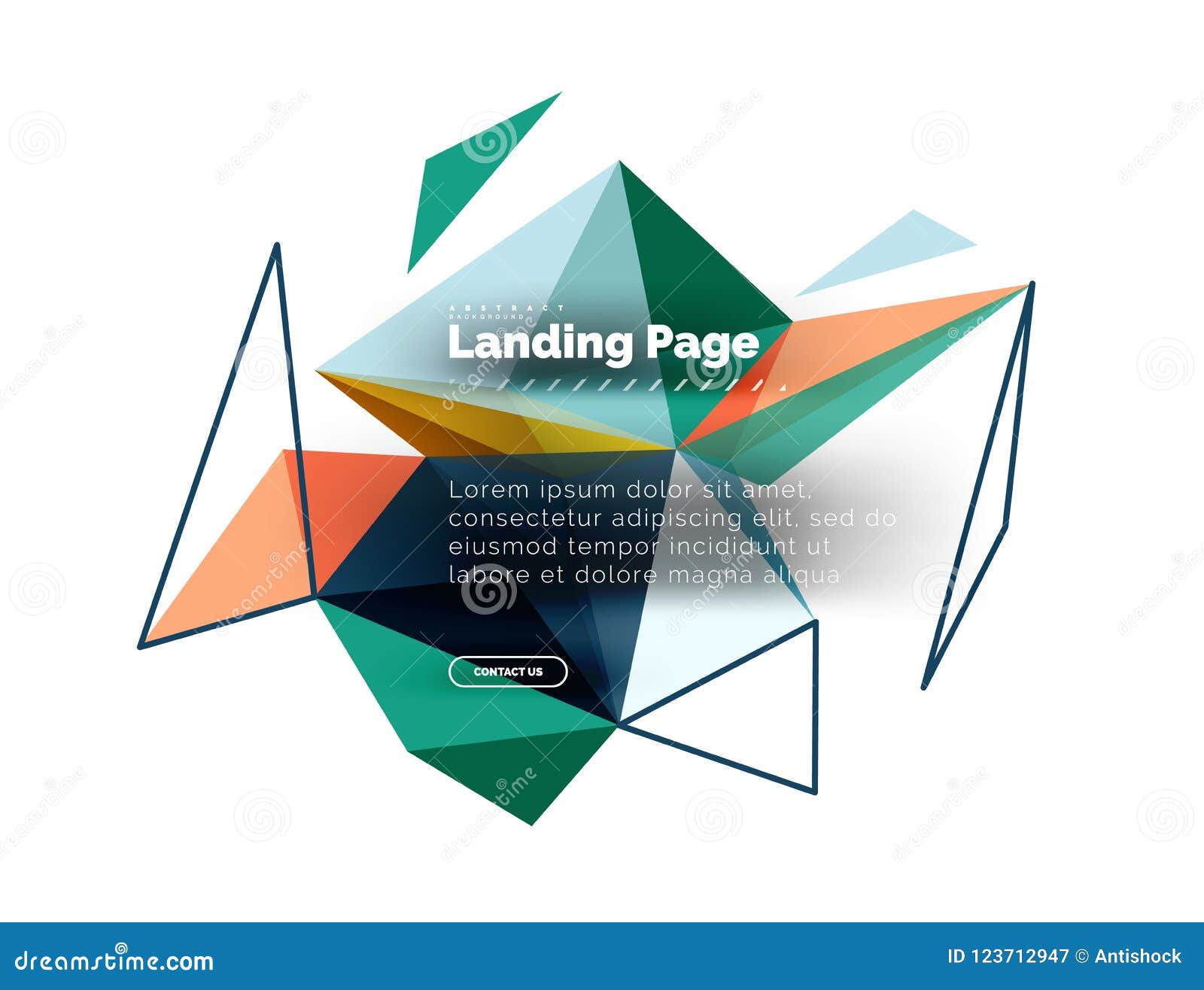 Triangular Design Abstract Background, Landing Page. Low Poly Style ...