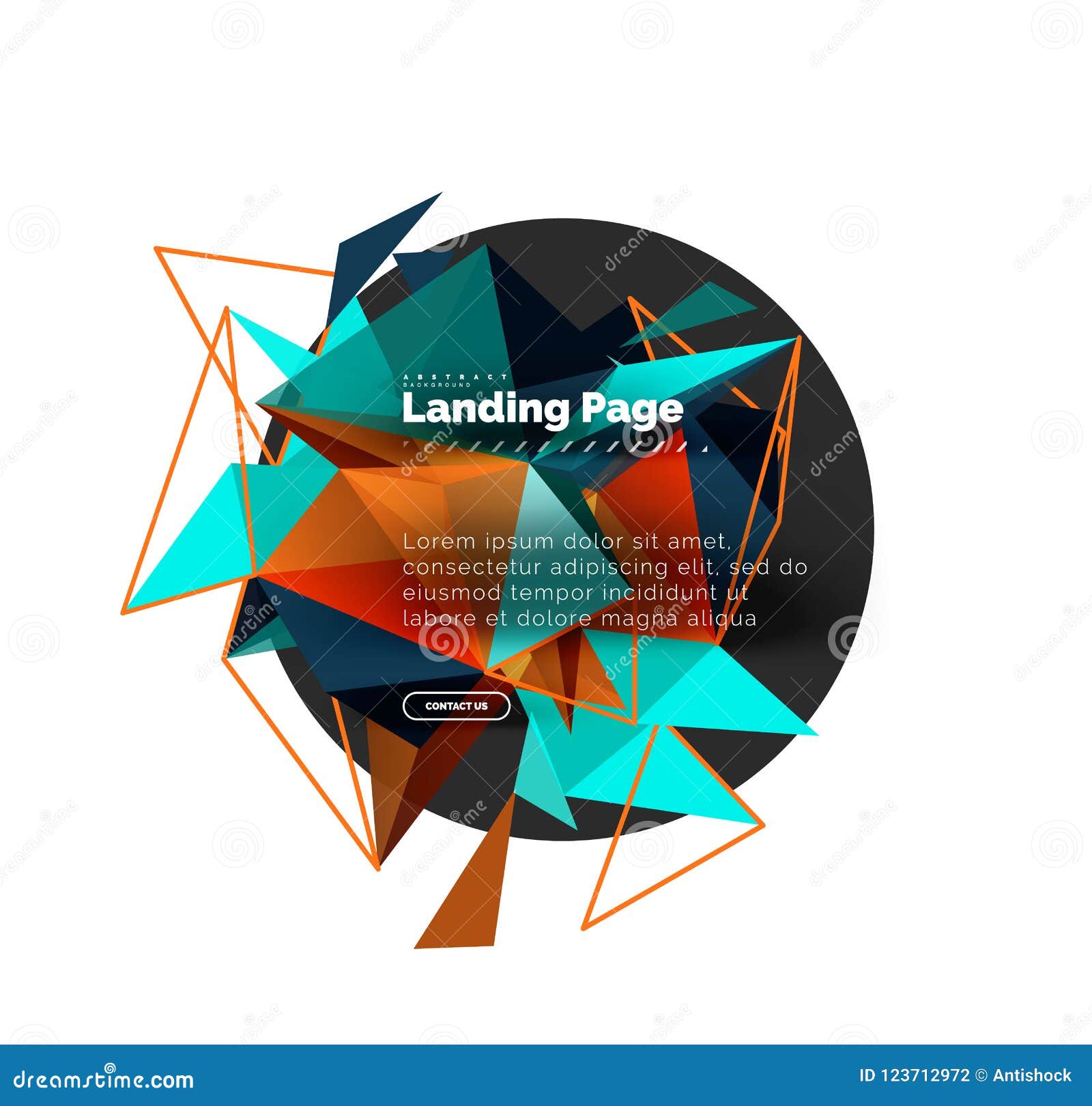 Triangular Design Abstract Background, Landing Page. Low Poly Style ...
