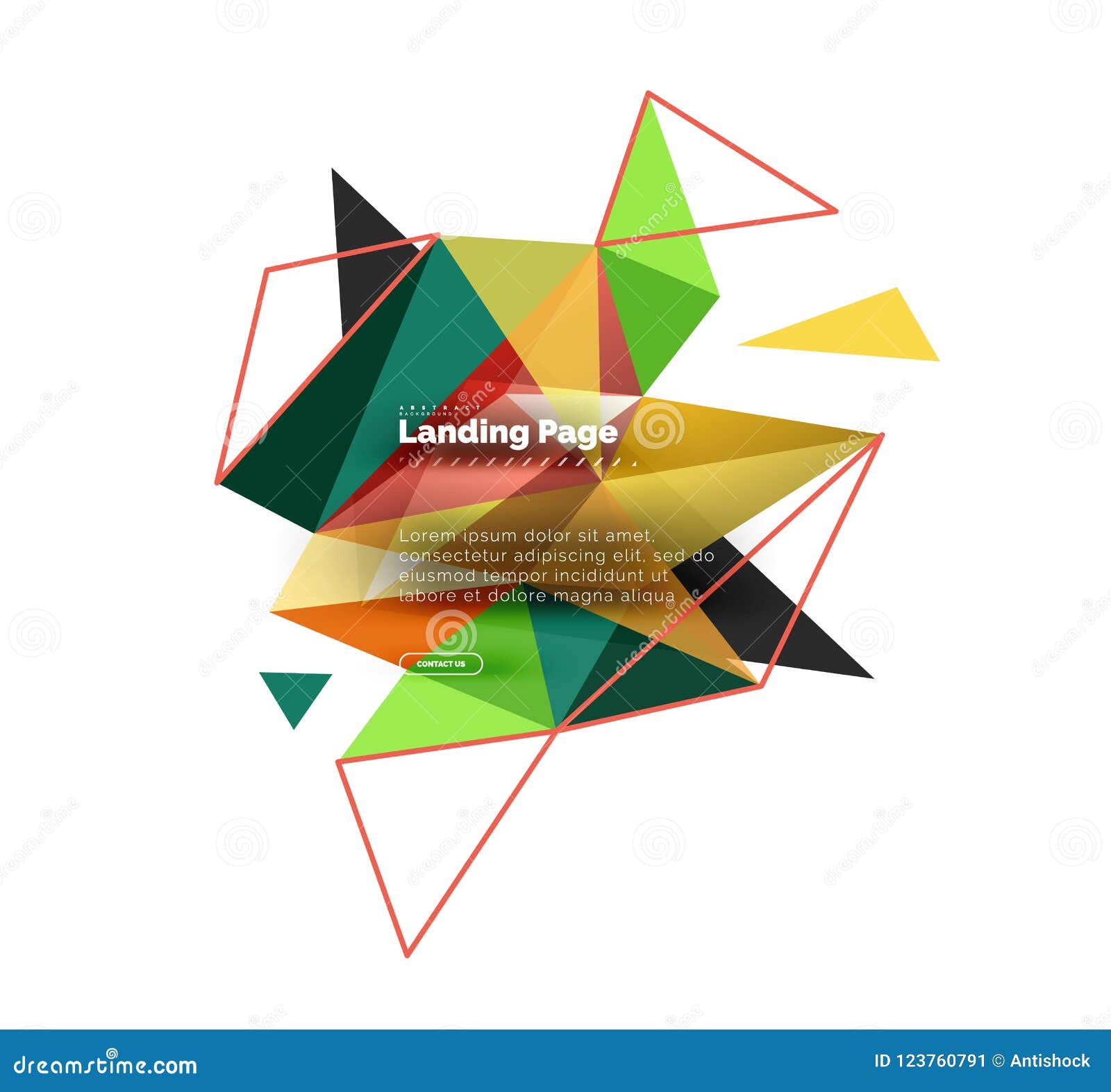 Triangular Design Abstract Background, Landing Page. Low Poly Style ...