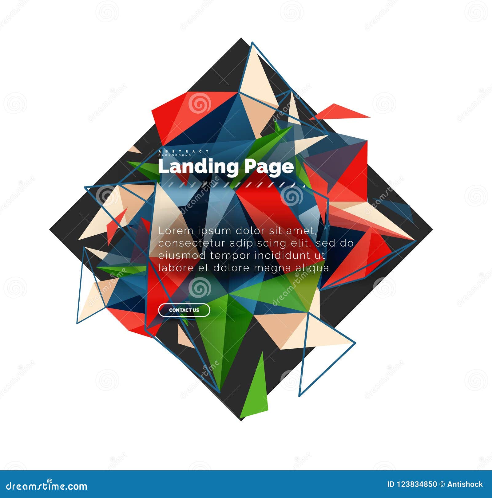 Triangular Design Abstract Background, Landing Page. Low Poly Style ...