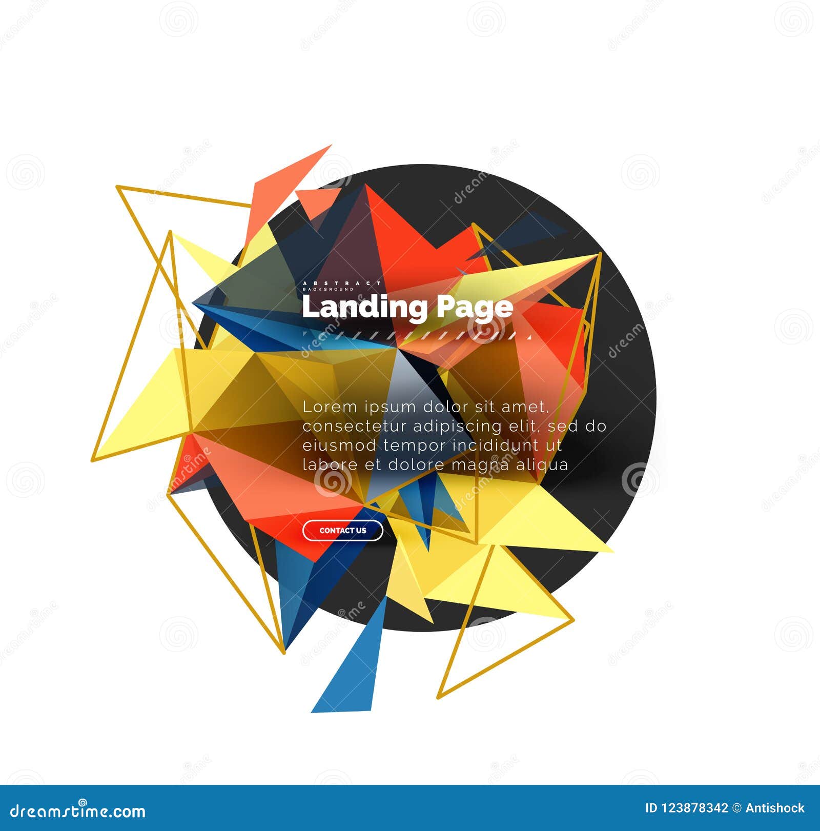 Triangular Design Abstract Background, Landing Page. Low Poly Style ...